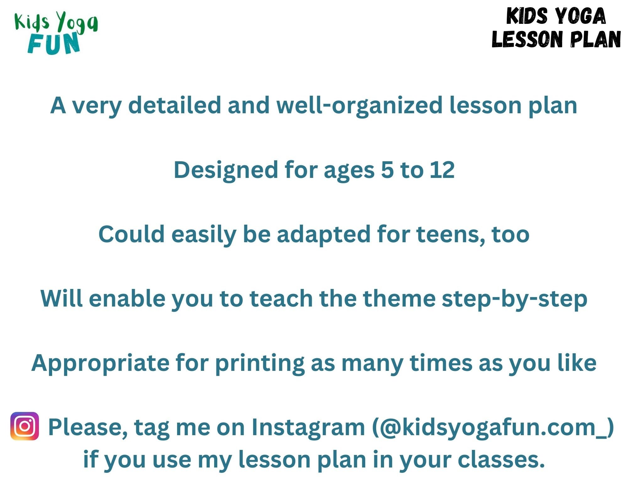 Kids Yoga Lesson Plan - Stress and Anxiety - Etsy