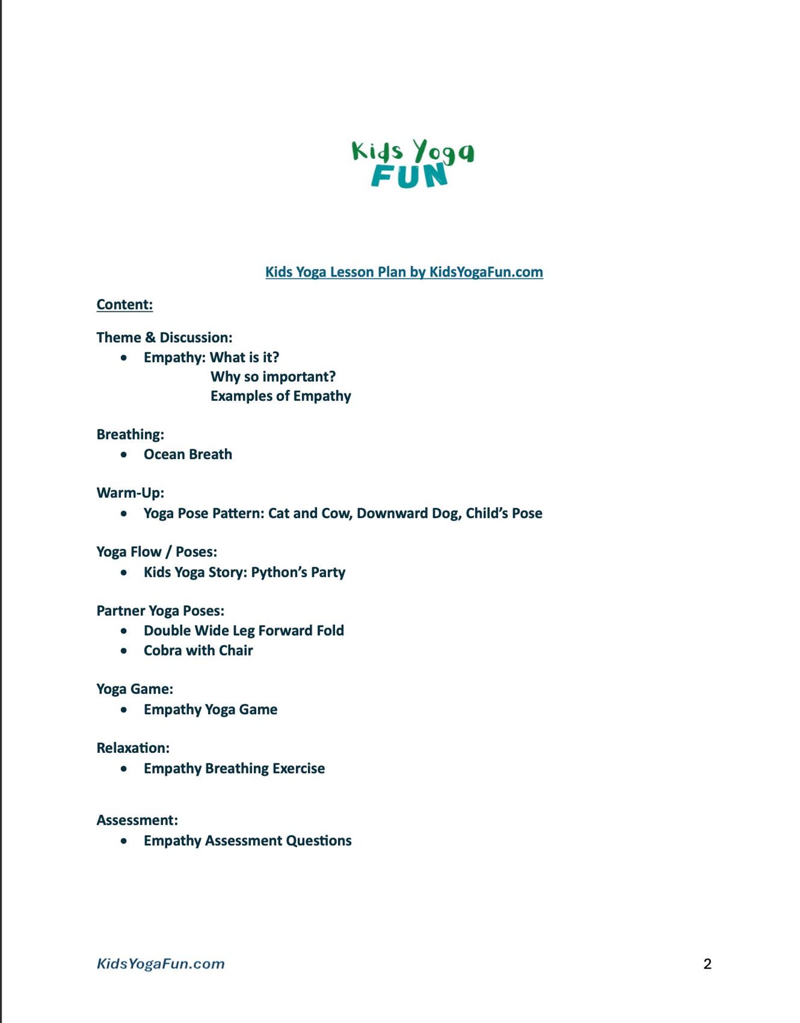 Kids' Yoga Lesson Plan Bundle - Social Skills - Etsy