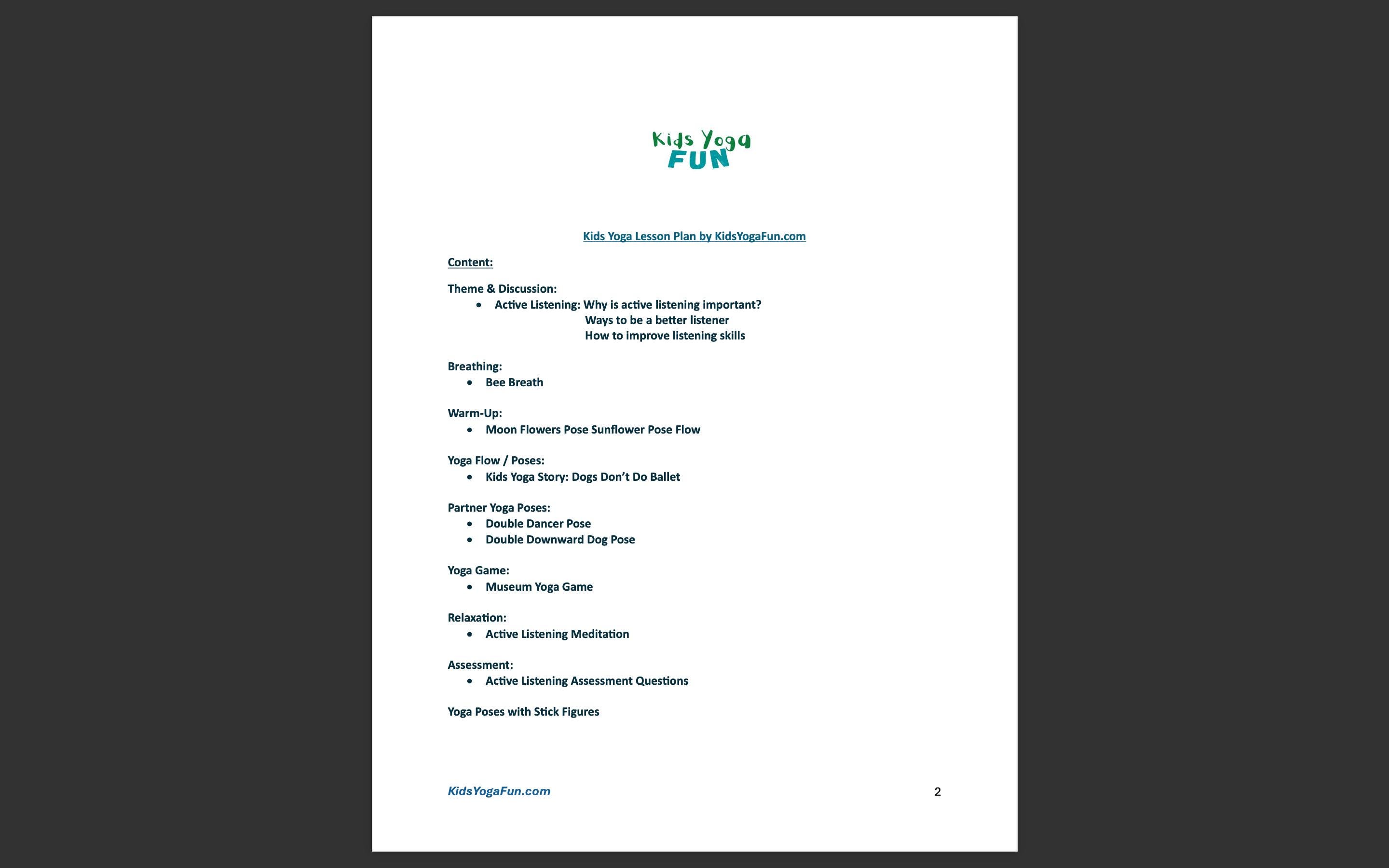 Kids' Yoga Lesson Plan Bundle Social Skills - Etsy