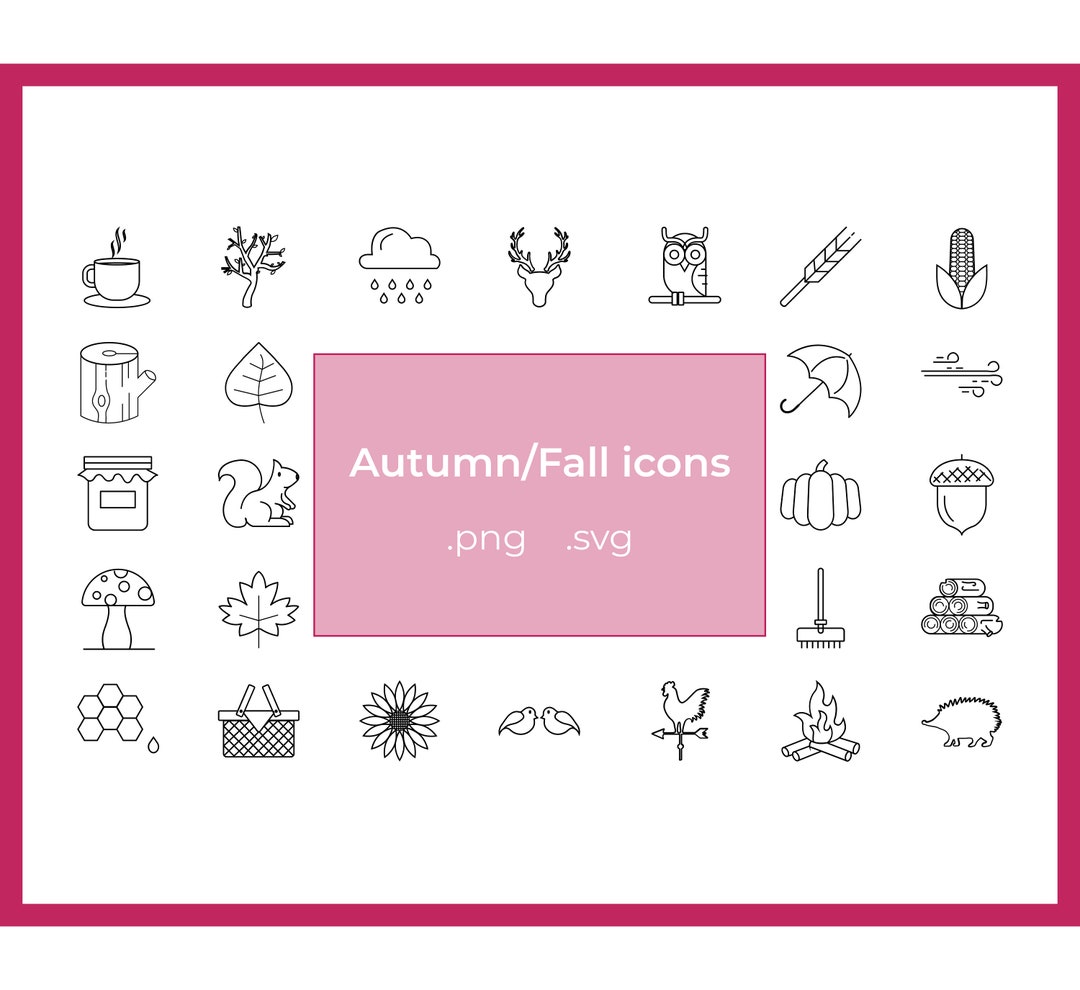 Fall Autumn Icon Pack in Vectorial Format (svg and Png) Editable Icons ...
