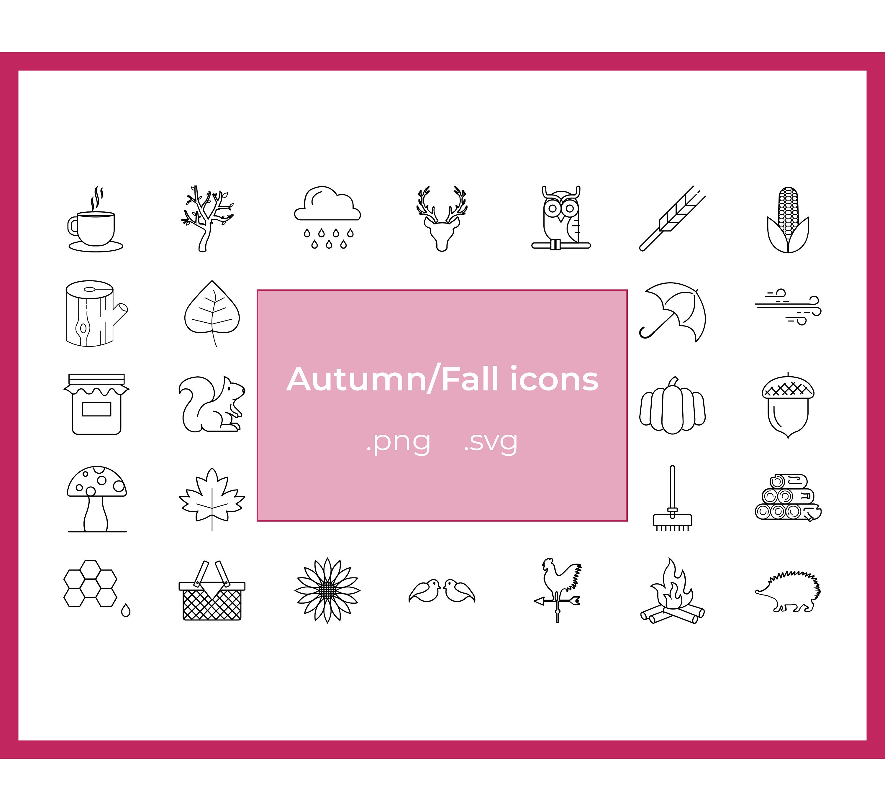 Fall Autumn Icon Pack in Vectorial Format (svg and Png) Editable Icons ...