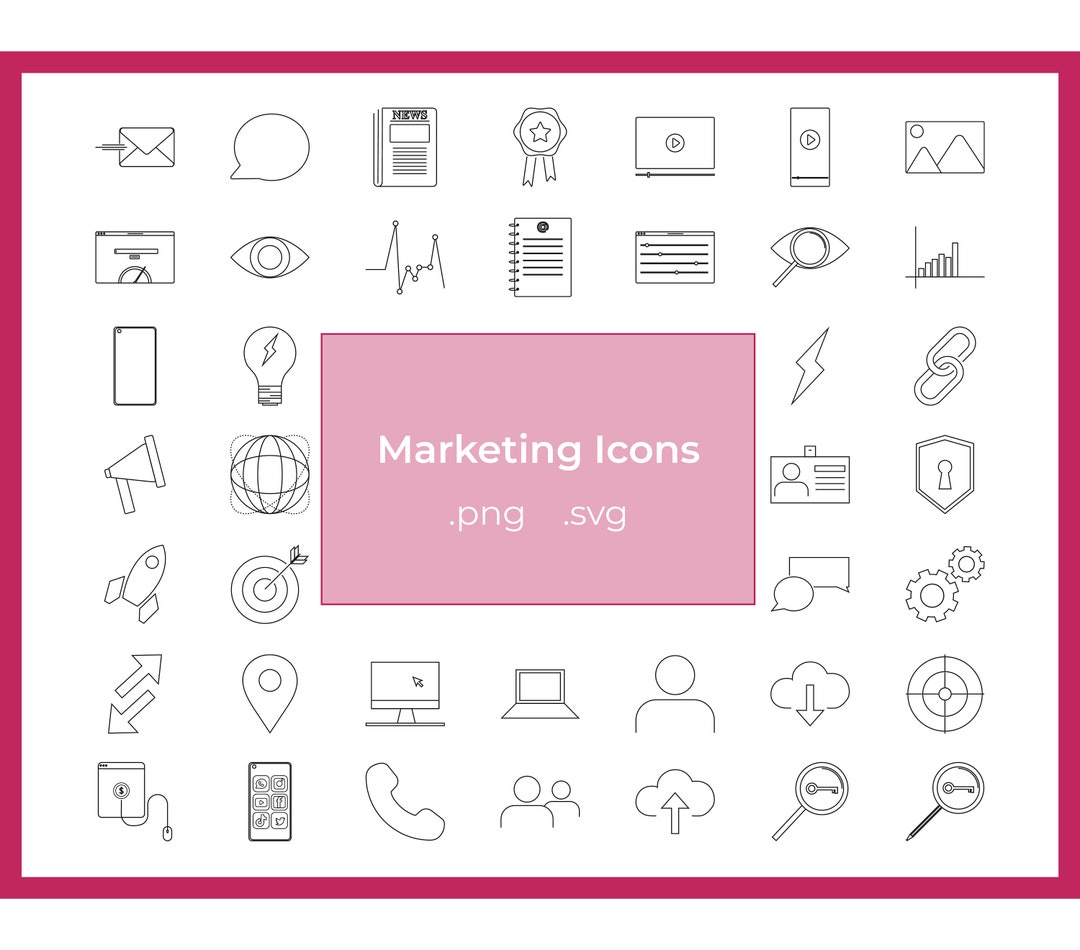 Vectorial Marketing Icons Communication and Media Pack of Icons (.svg ...