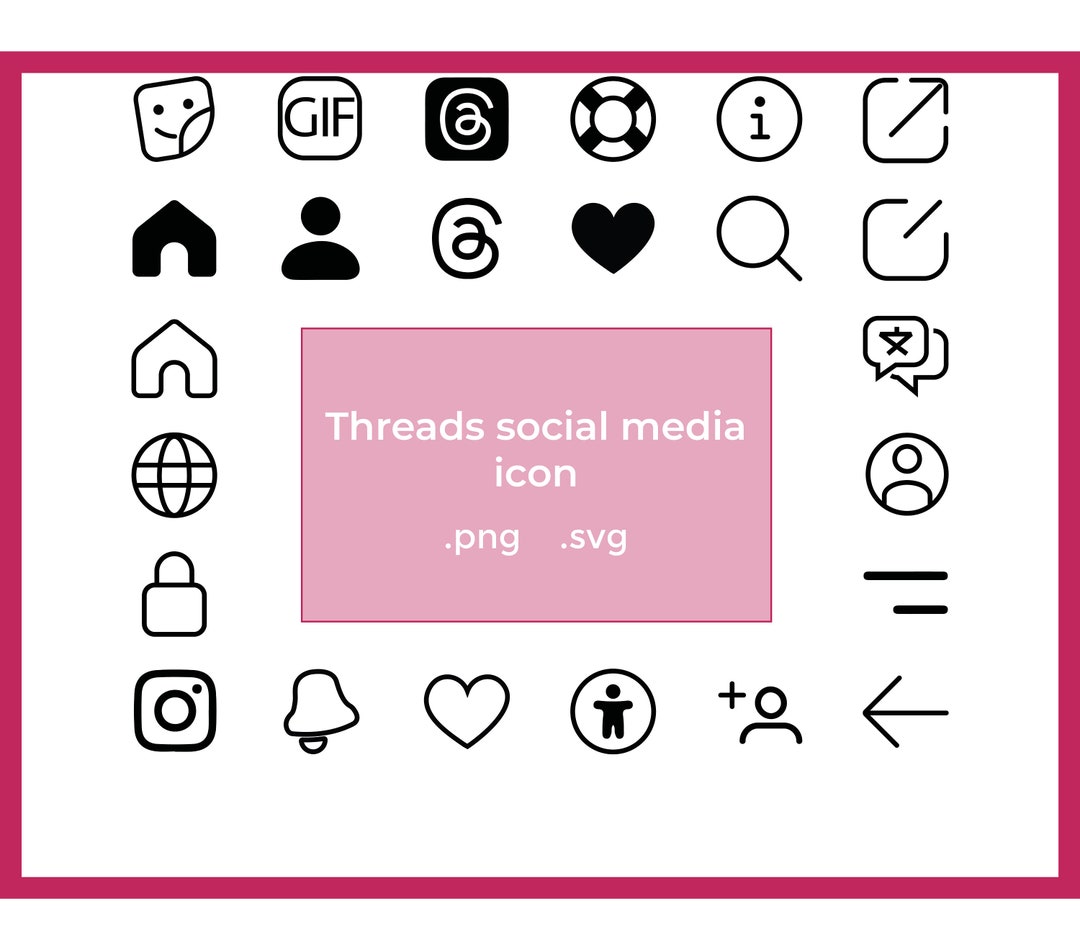 Thread Icon Bundle in Vectorial Format (svg and Png) Social Media Icon ...