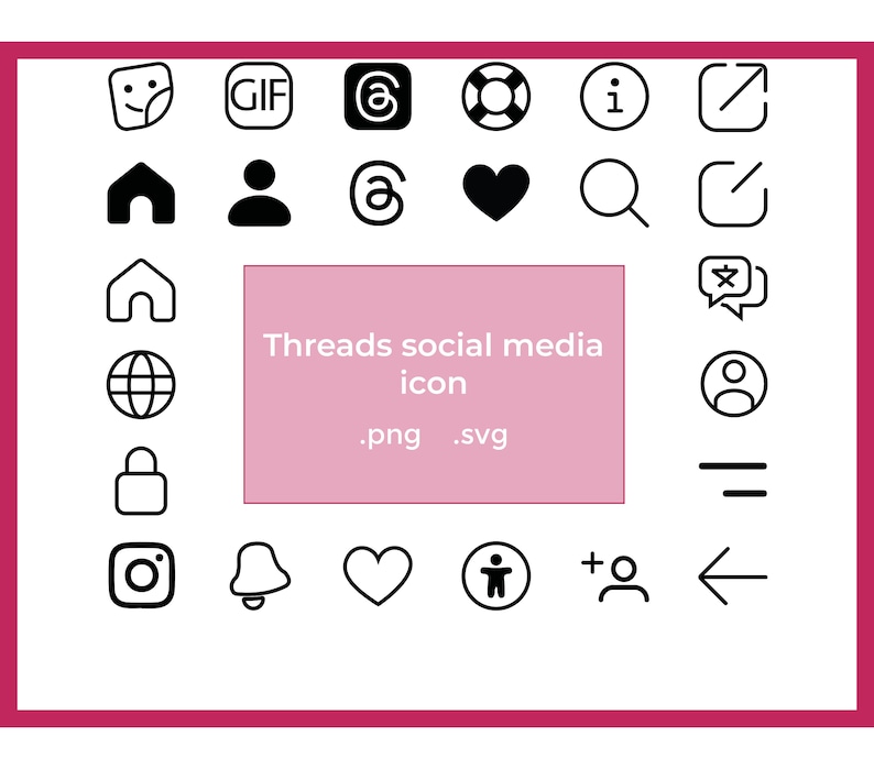 Thread Icon Bundle in Vectorial Format (svg and Png) Social Media Icon ...