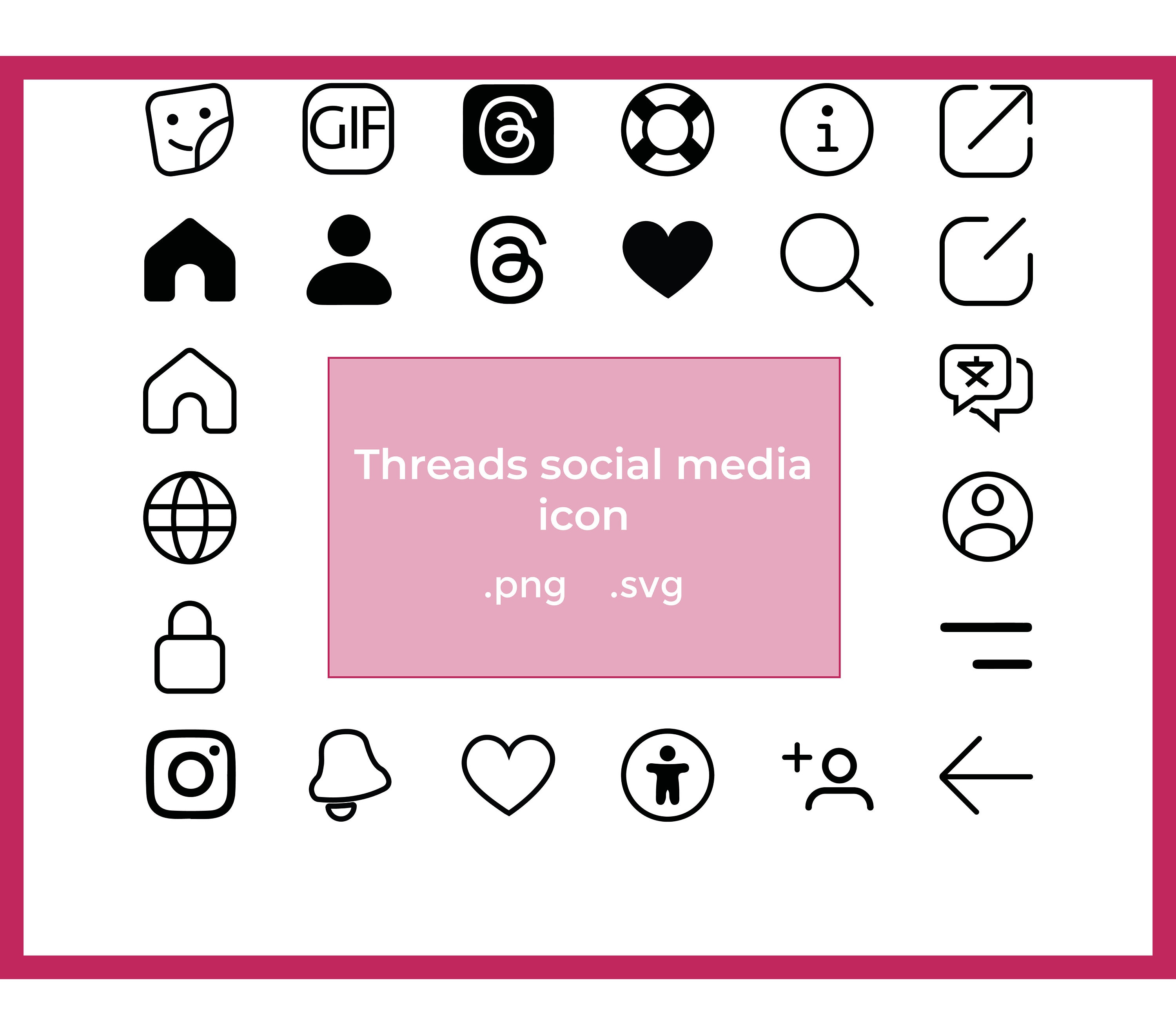 Thread Icon Bundle in Vectorial Format (svg and Png) Social Media Icon ...
