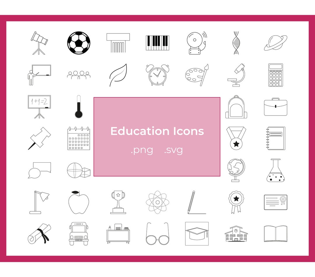 Vectorial Education and Teaching Icon Pack of School Related Icons ...