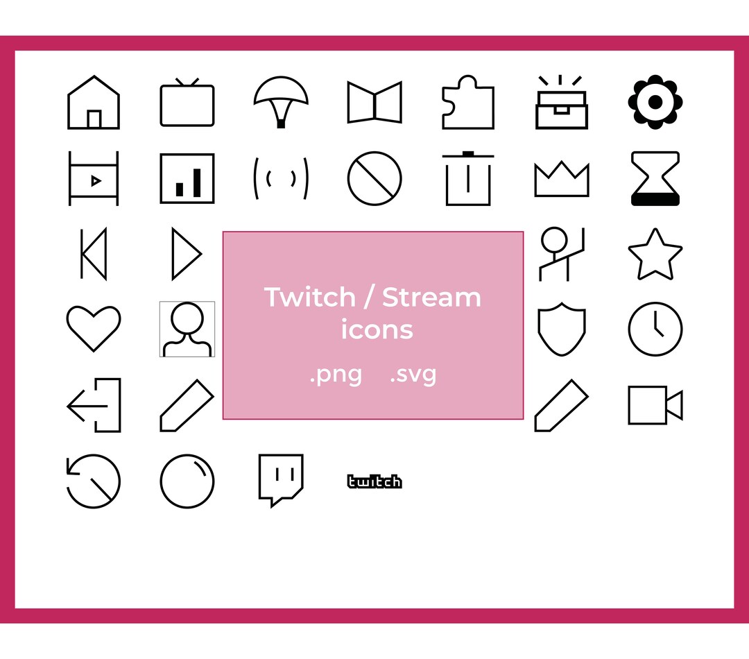 Vectorial Twitch UI Kit Icon Pack to Stream for Streamers of Twitch ...