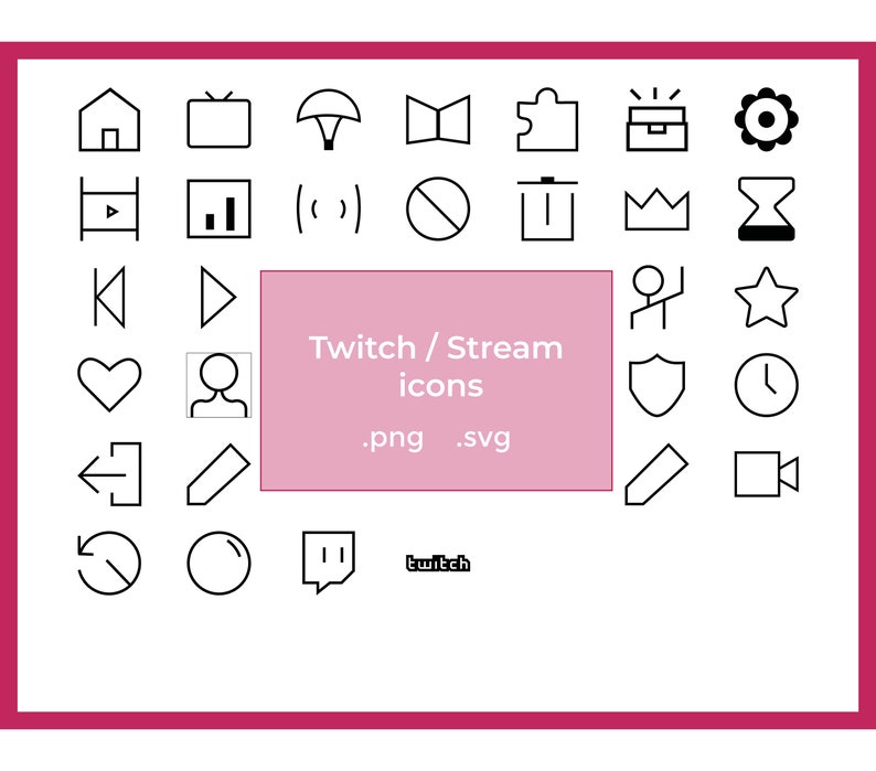 Vectorial Twitch UI Kit Icon Pack to Stream for Streamers of Twitch ...