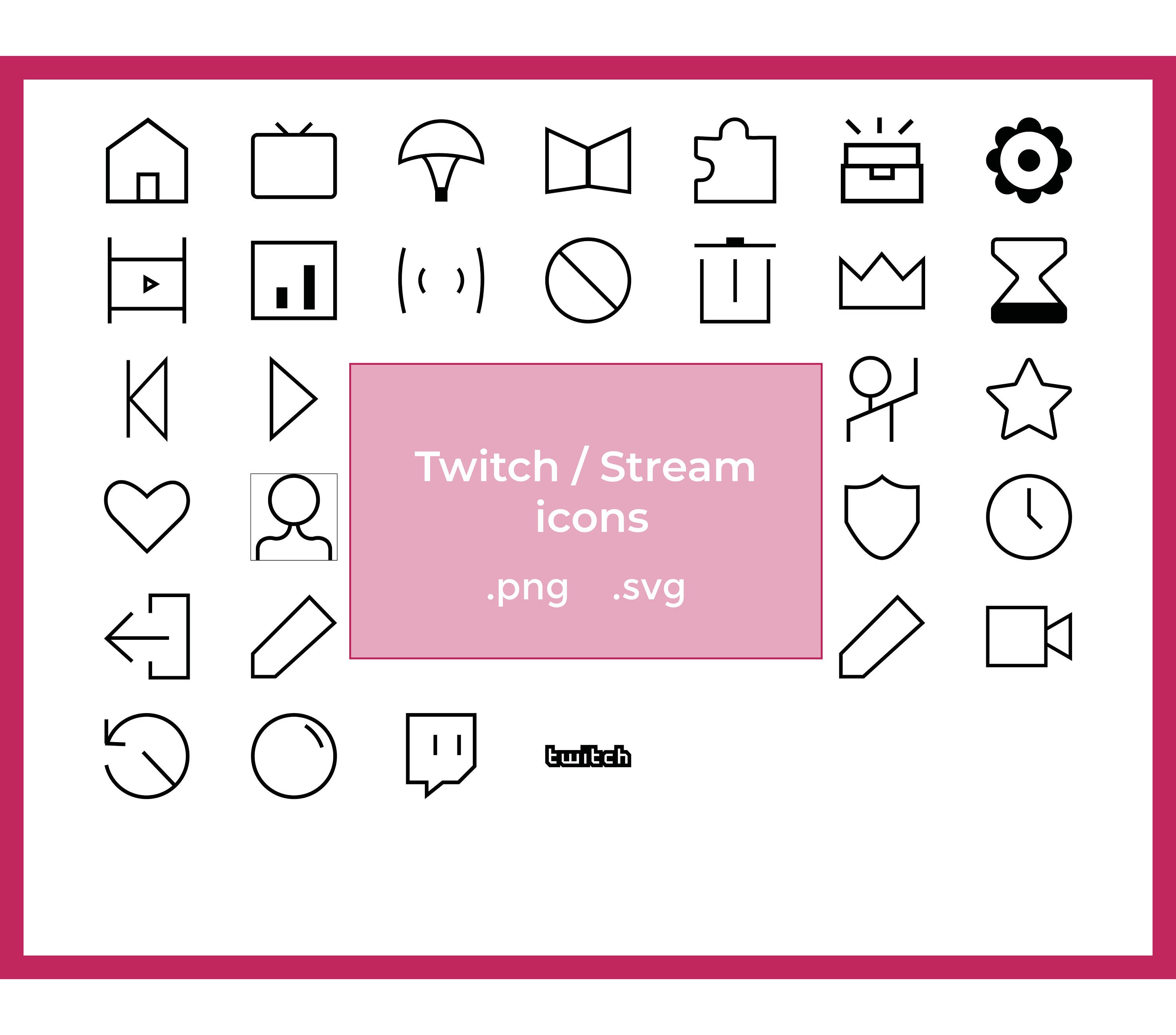 Vectorial Twitch UI Kit Icon Pack to Stream for Streamers of Twitch ...