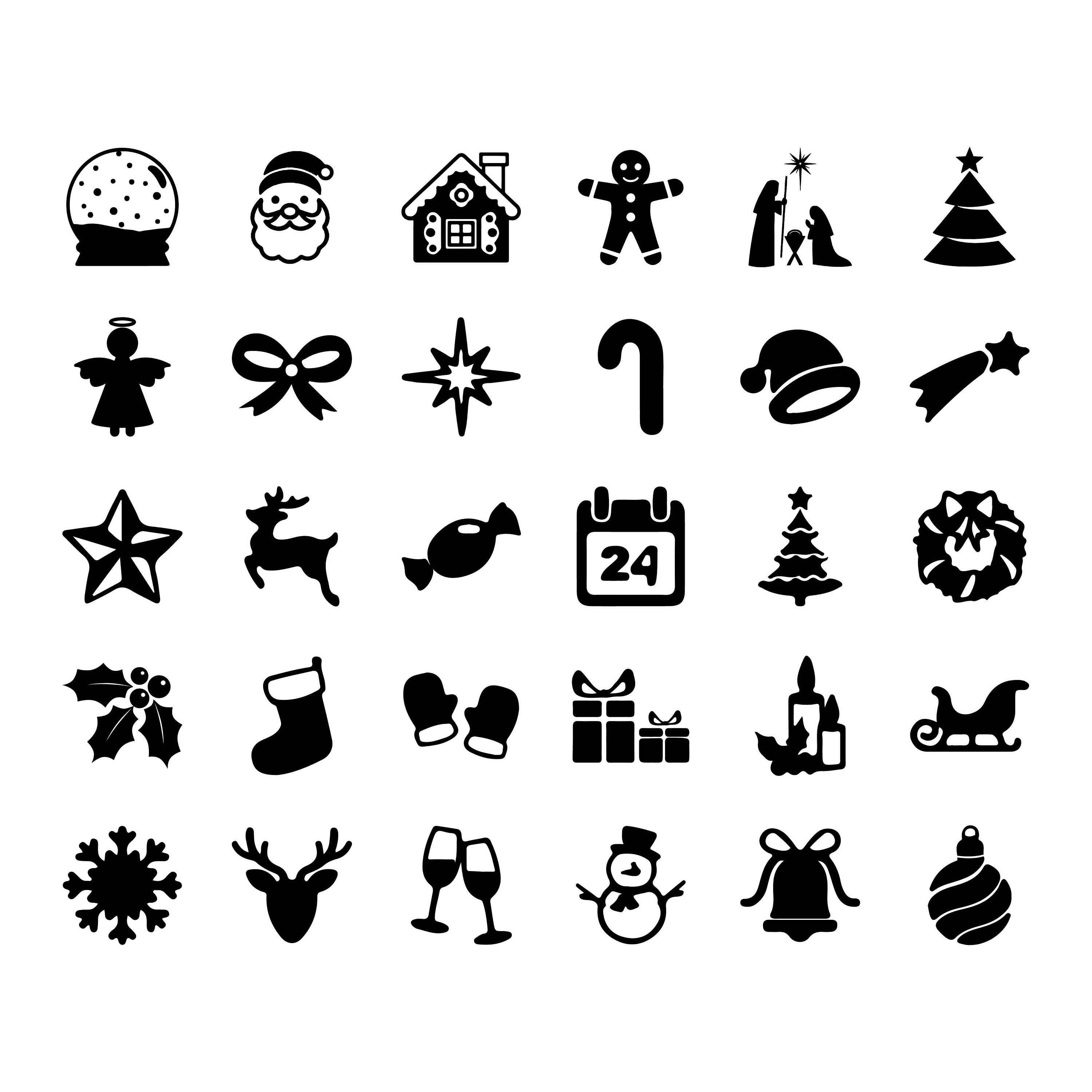 Christmas Icon Bundle: Vector Xmas Decorations (SVG & PNG) - Etsy