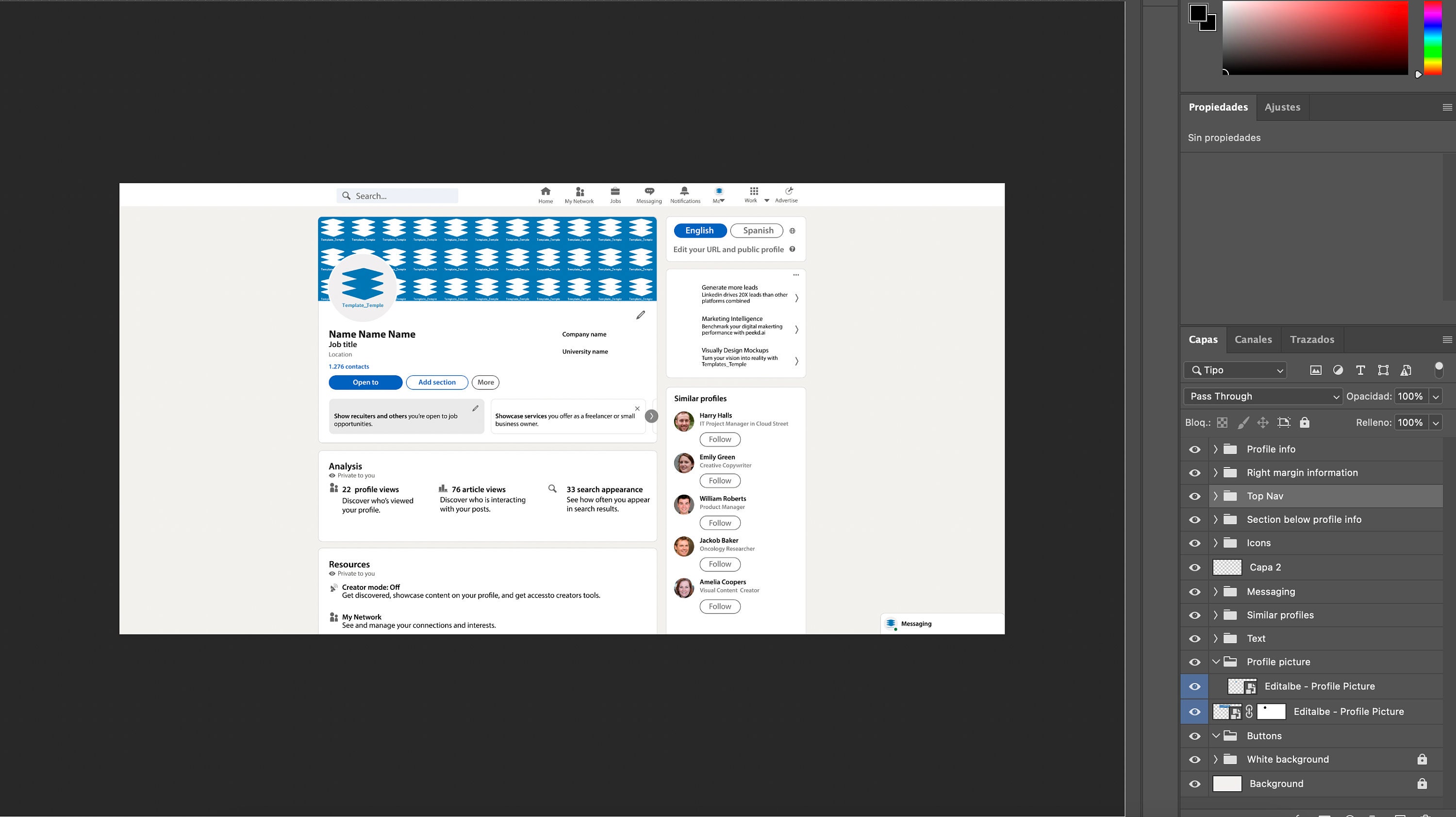 Linkedin Editable Mockups (x3)pack (photoshop .psd). Linkedin Profile ...