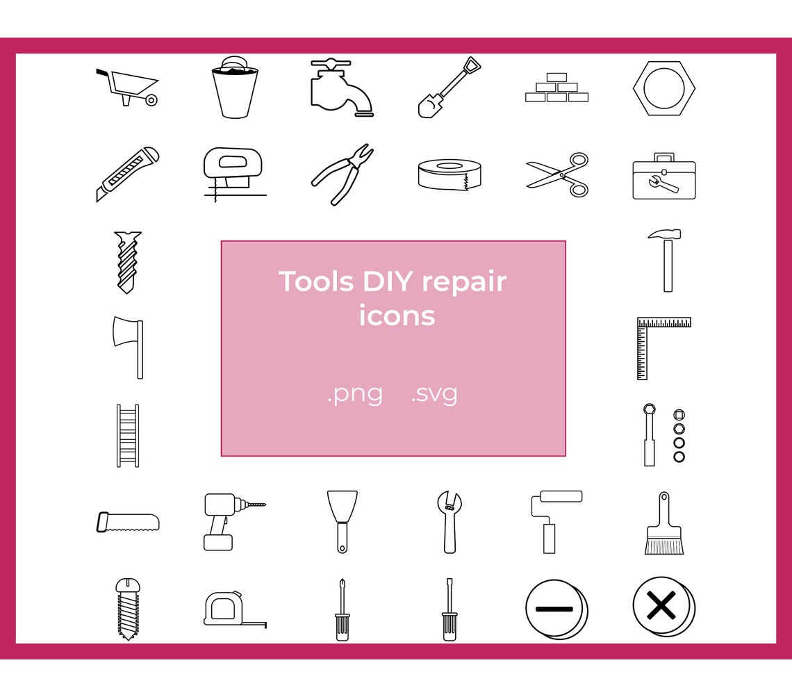 Vectorial Tool Icons for Repair and Replacement (.svg) Icons for DIY ...