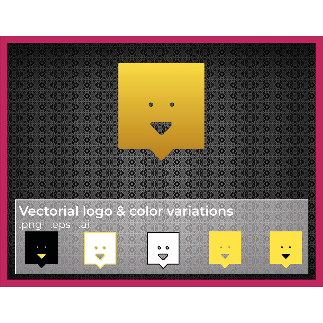 Vectorial Logo Yellow Happy Logo for Creative Agency. Mascot Logo (.ai ...
