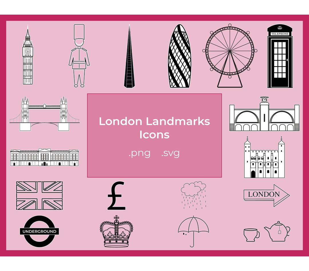 Clipart London Icons Vector United Kingdom Symbols. Big Ben Icon (.svg ...