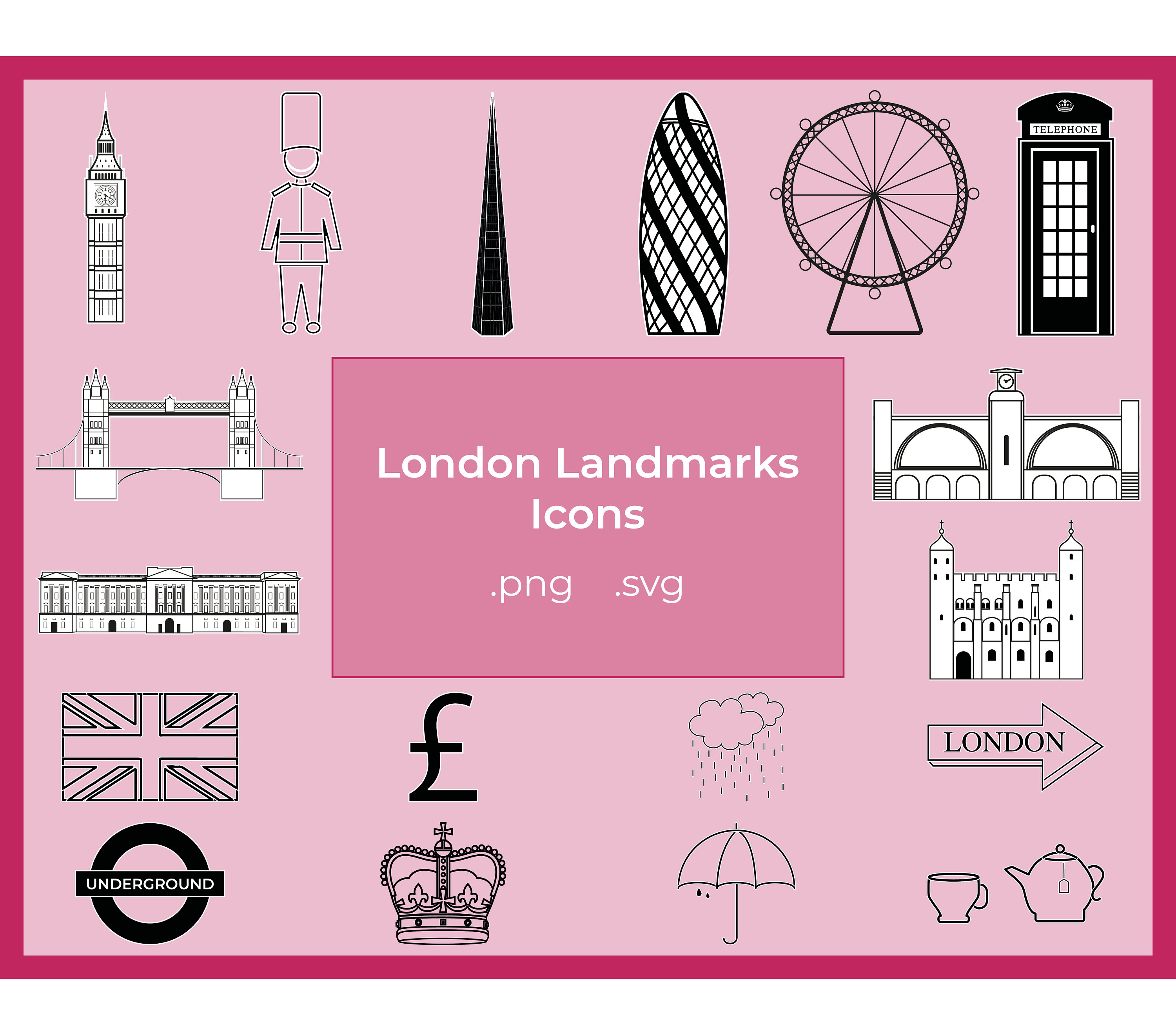 Clipart London Icons Vector United Kingdom Symbols. Big Ben Icon (.svg ...