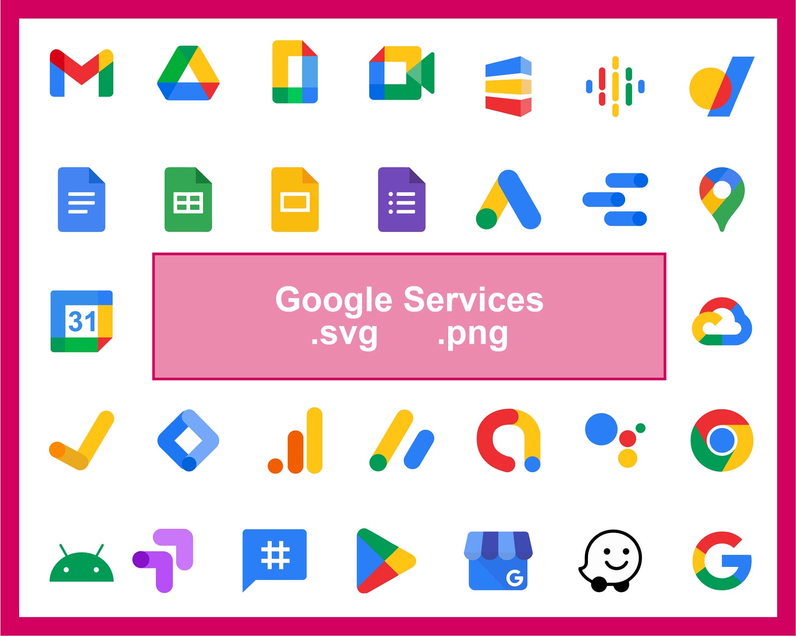 Google Icons Vector Svg and Png Icons Gmail Google Drive, Maps, Cloud ...