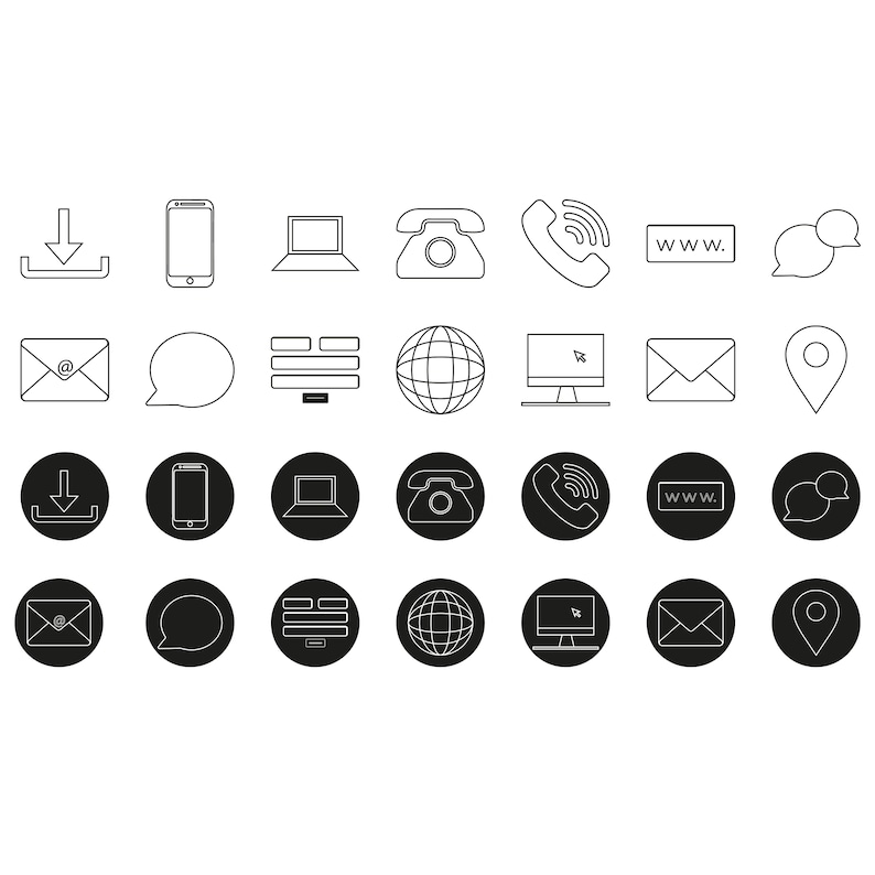 Vectorial Contact Icons for Websites Online Business .svg Icon Pack for ...