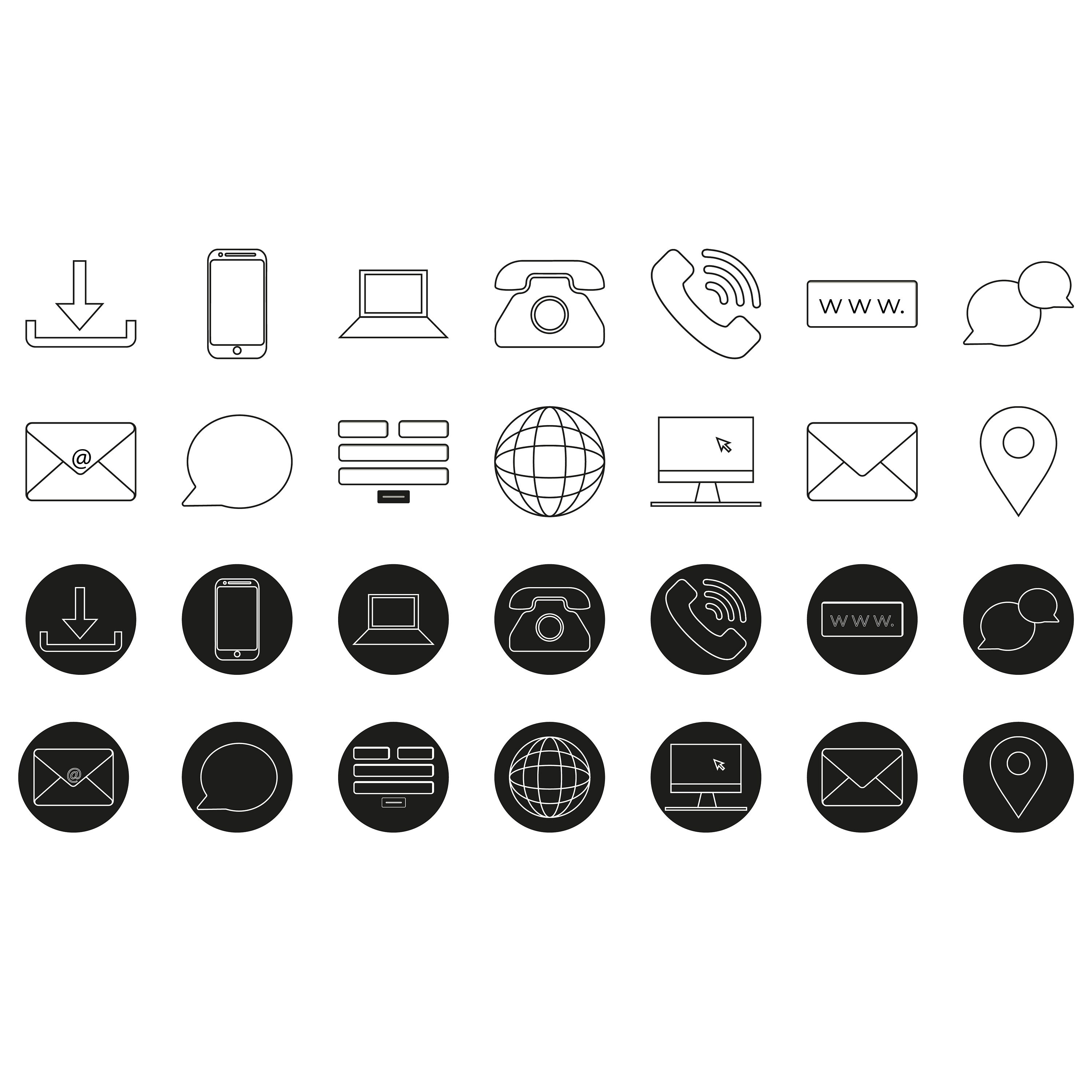 Vectorial Contact Icons for Websites Online Business .svg Icon Pack for ...