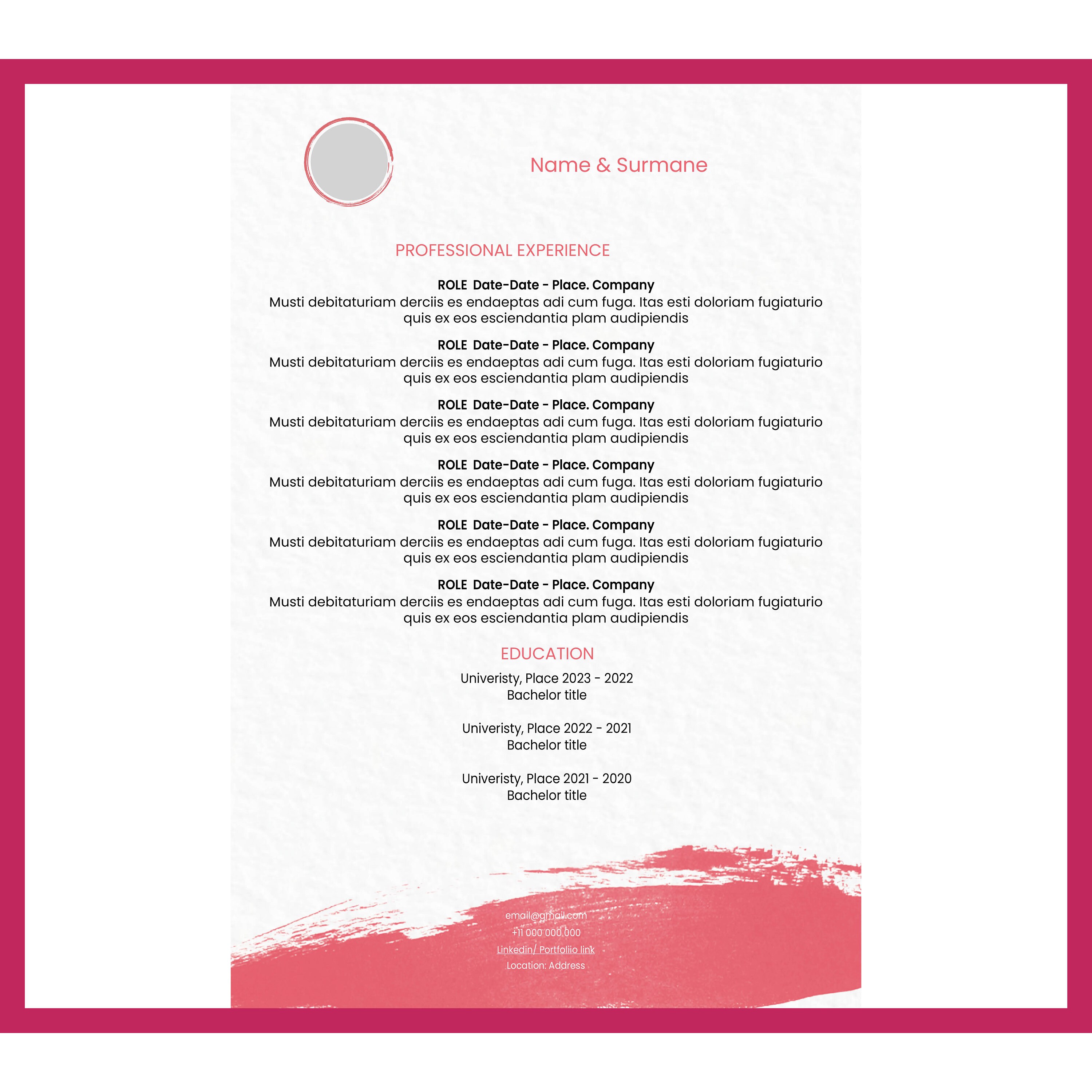 Cv Template for Creative Industry ( .pdf .idml .indd) Download ...