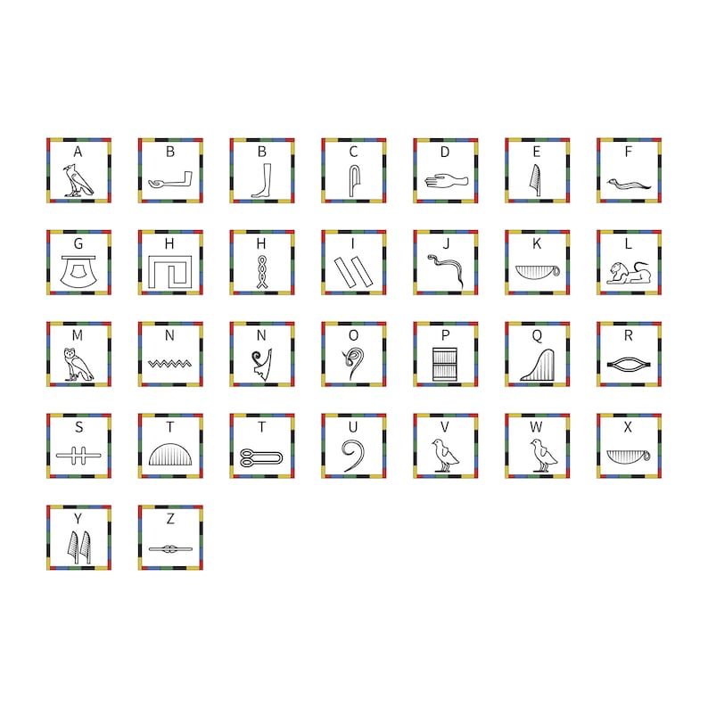 Egyptian Hieroglyphs Alphabet Icons: Vector Pack (SVG & PNG) - Etsy