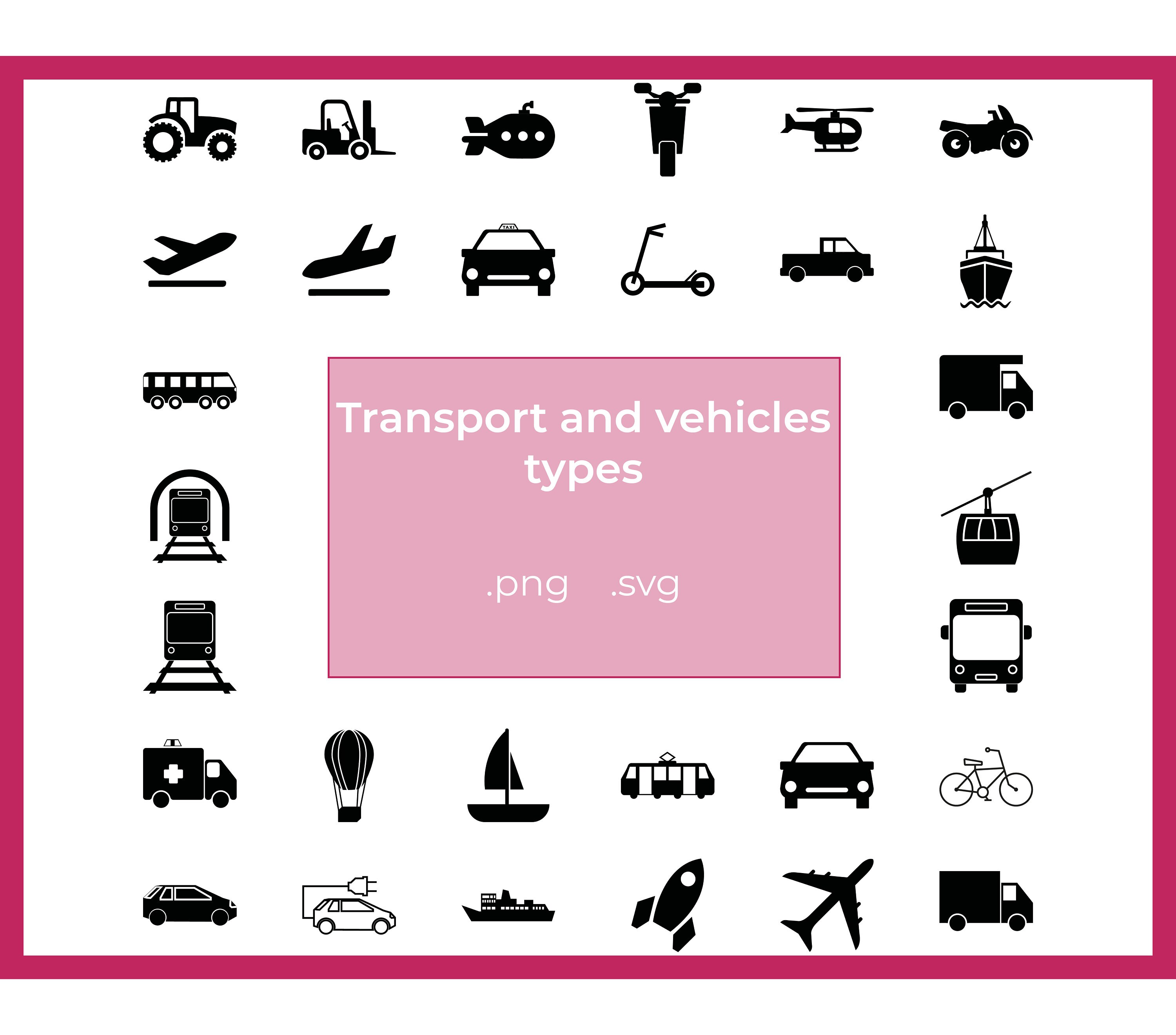 Vectorial Transport Methods Icons Pack Commute Icon (.svg) Vehicle ...