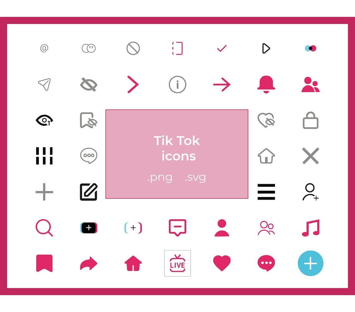 Tik Tok Social Media Vectorial Icons .svg Tik Tok Icons. Fully Editable ...