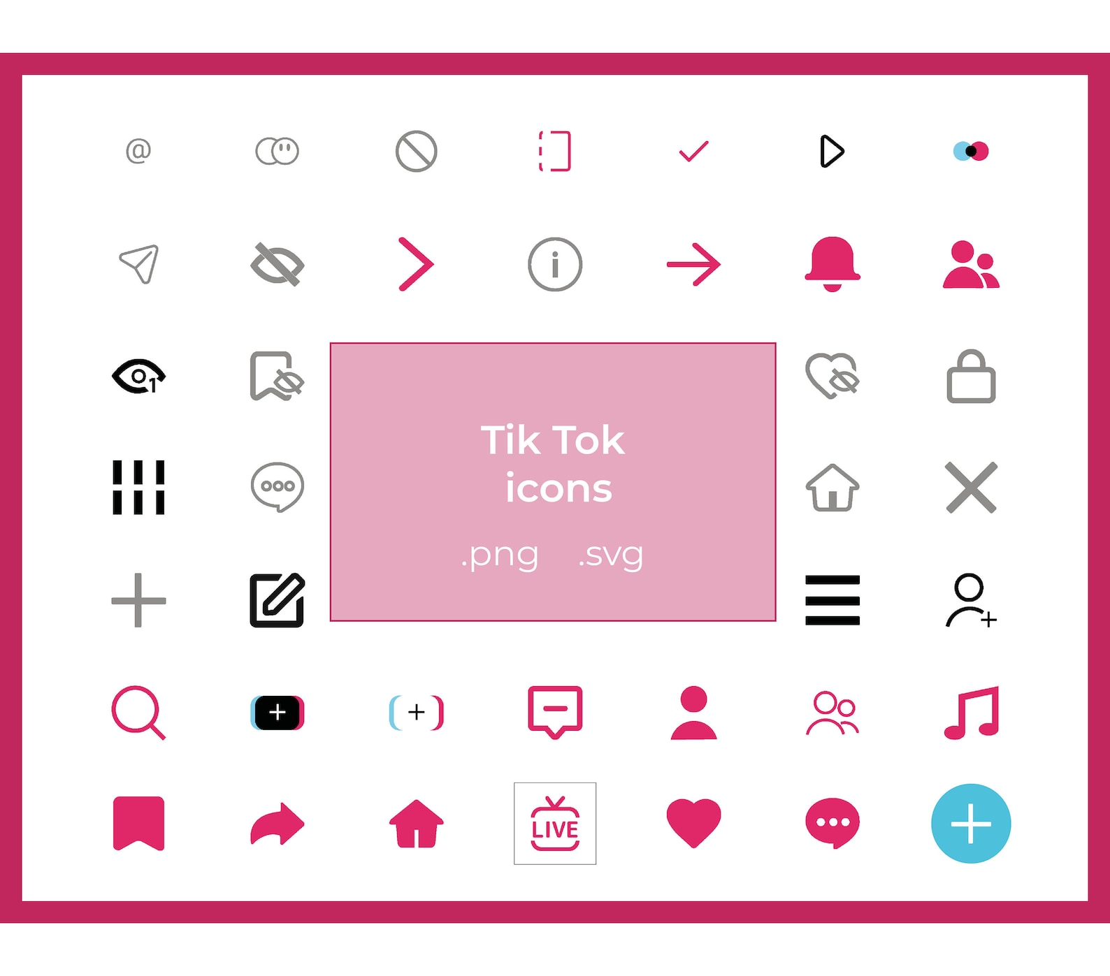 Tik Tok Social Media Vectorial Icons .svg Tik Tok Icons. Fully Editable ...