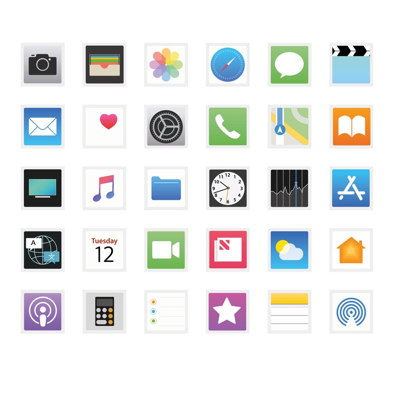 Vectorial iPhone IOS User Interface UI Kit Icons (.svg) Icon Pack of ...