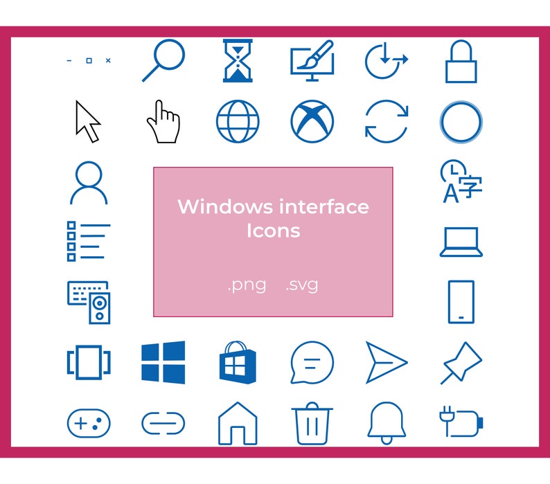 Icons From Windows User Interface UI Kit Vectorial Icon Pack. Modern ...