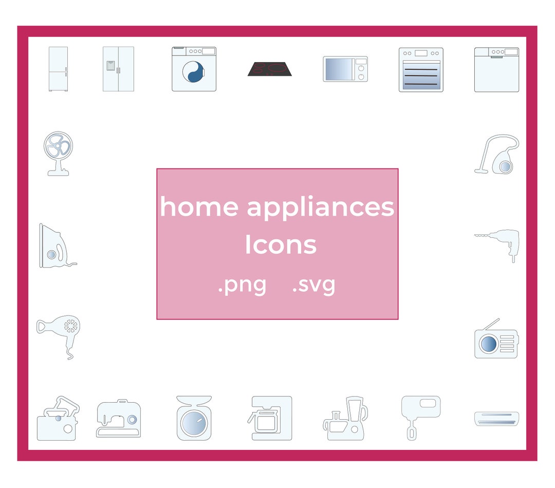Home Appliance Icon Bundle (svg and Png Extension) Icons for Home ...