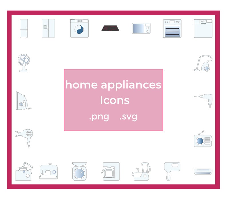 Home Appliance Icon Bundle (svg and Png Extension) Icons for Home ...