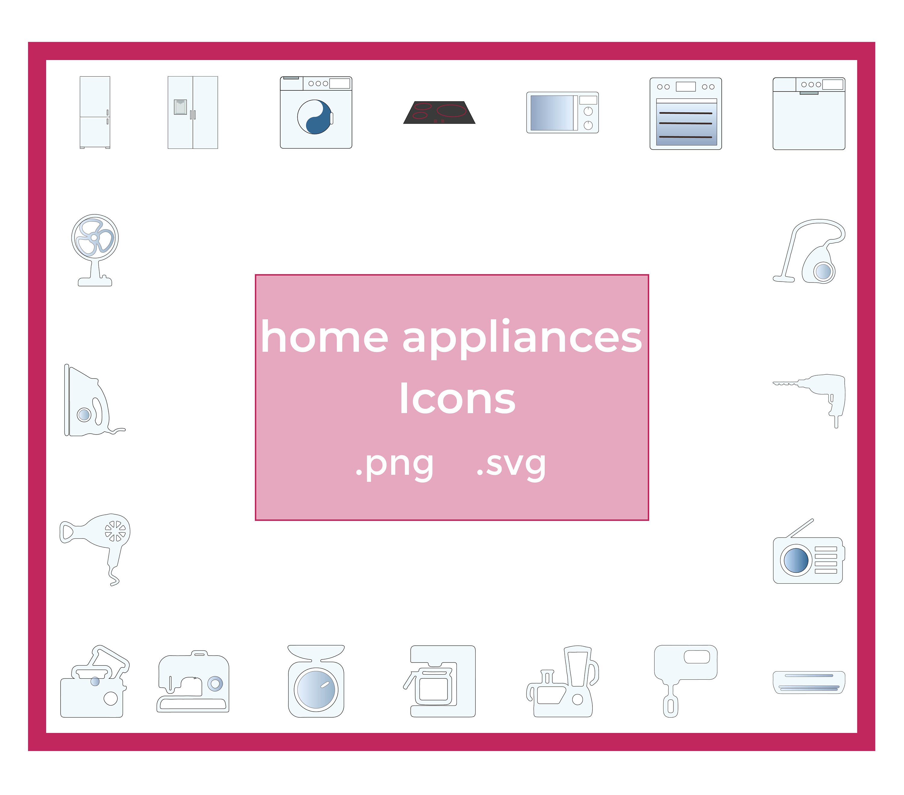 Home Appliance Icon Bundle (svg and Png Extension) Icons for Home ...
