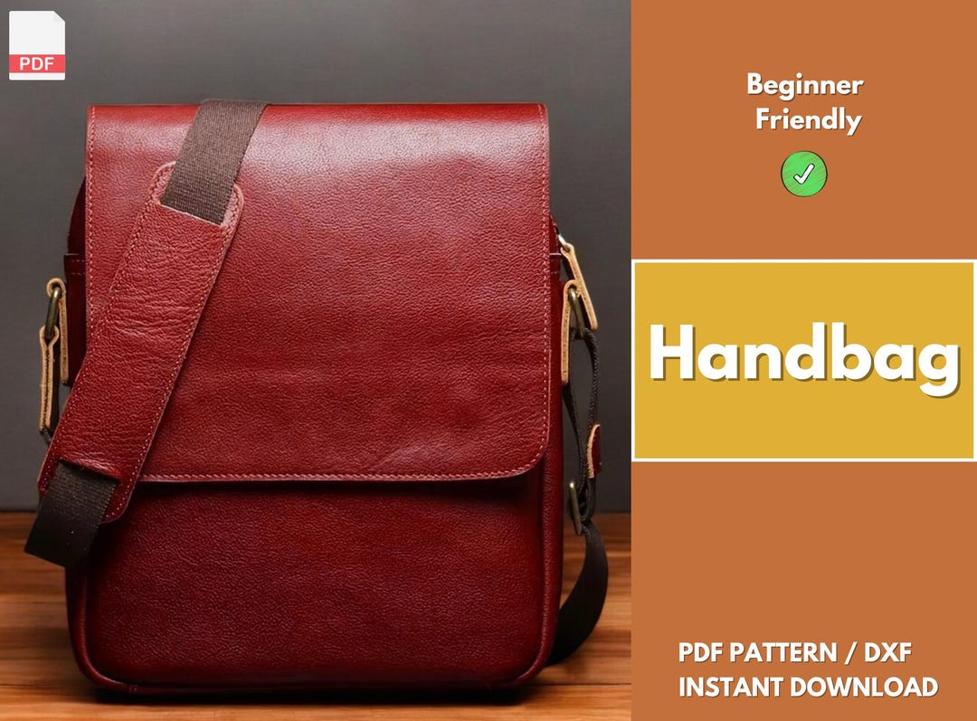 Leather Handbag Pattern | Leather Pattern | Beginner Pattern | Leather ...