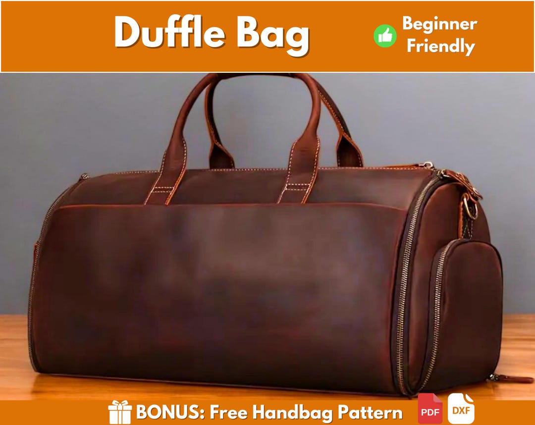 Leather Duffle Bag Pattern | Leather Pattern | Duffle Bag | Leather Bag ...