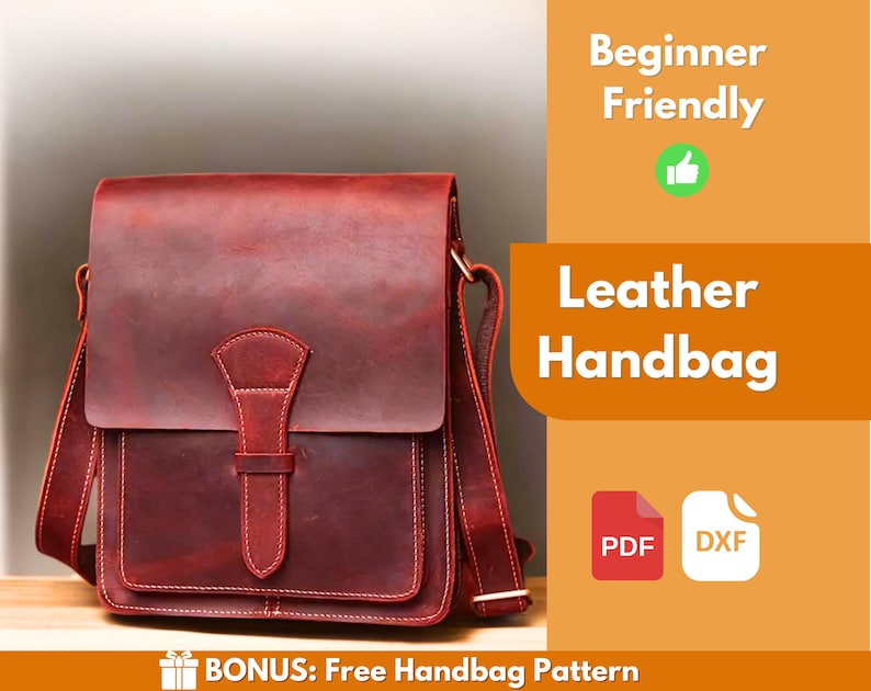 Leather Handbag Pattern | Leather Pattern | Beginner Pattern | Leather ...