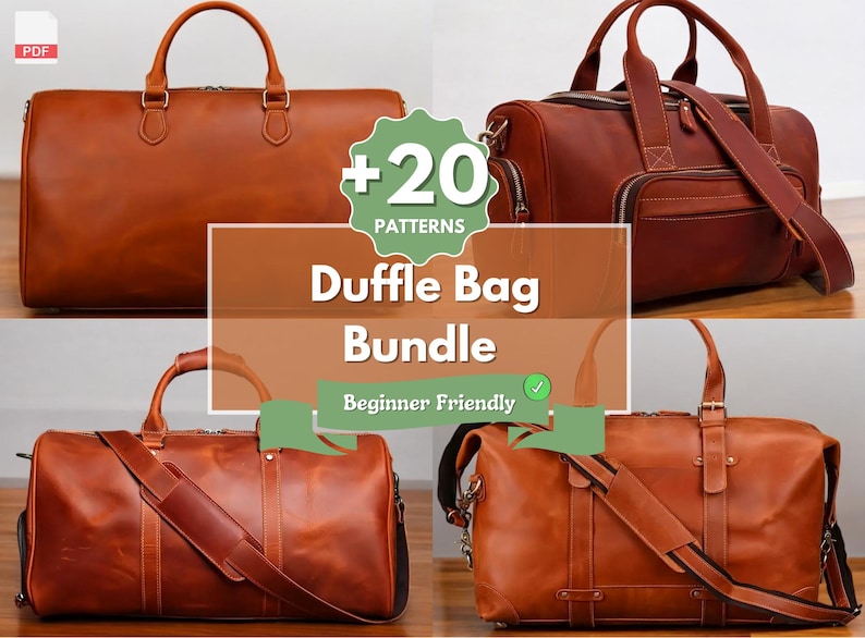 Leather Patterns | Leather Duffle Bag Pattern | PDF Leather Pattern ...