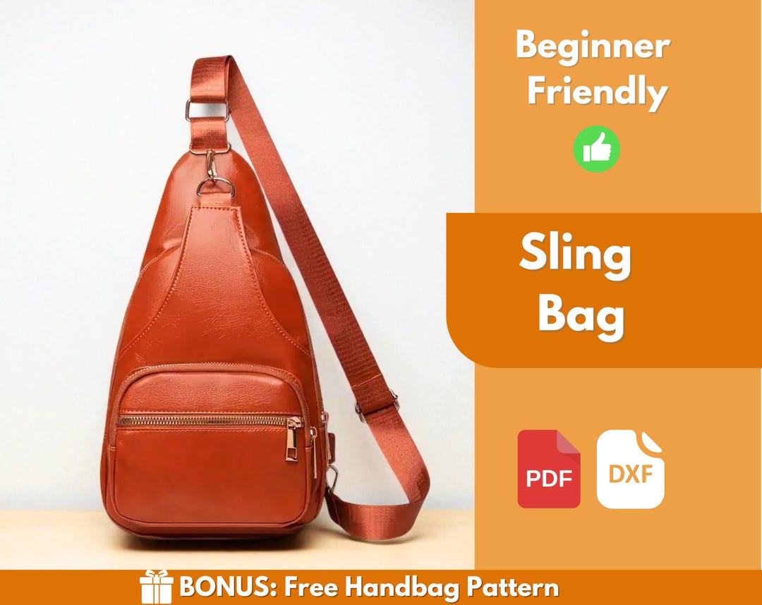 Leather Sling Bag PDF Pattern | Leather Pattern | Beginner Pattern ...
