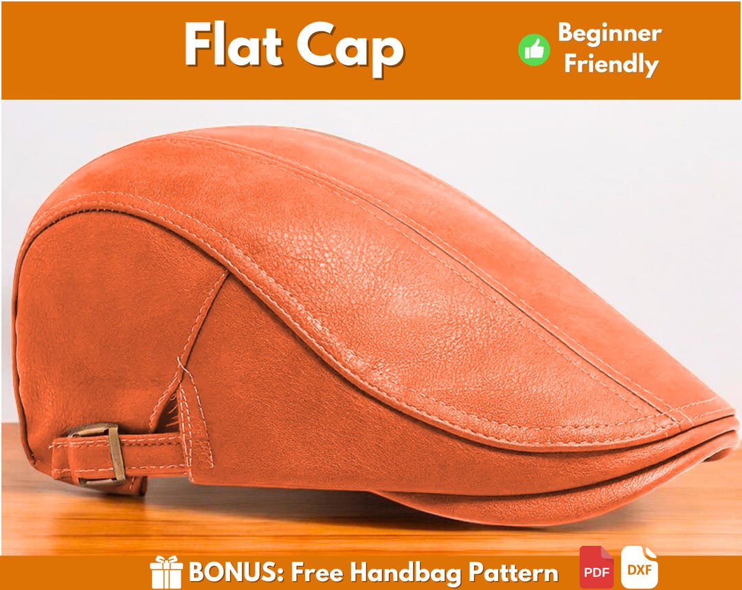 Flat Cap Pattern | Leather Pattern | PDF Leather Pattern | Leather Hat ...