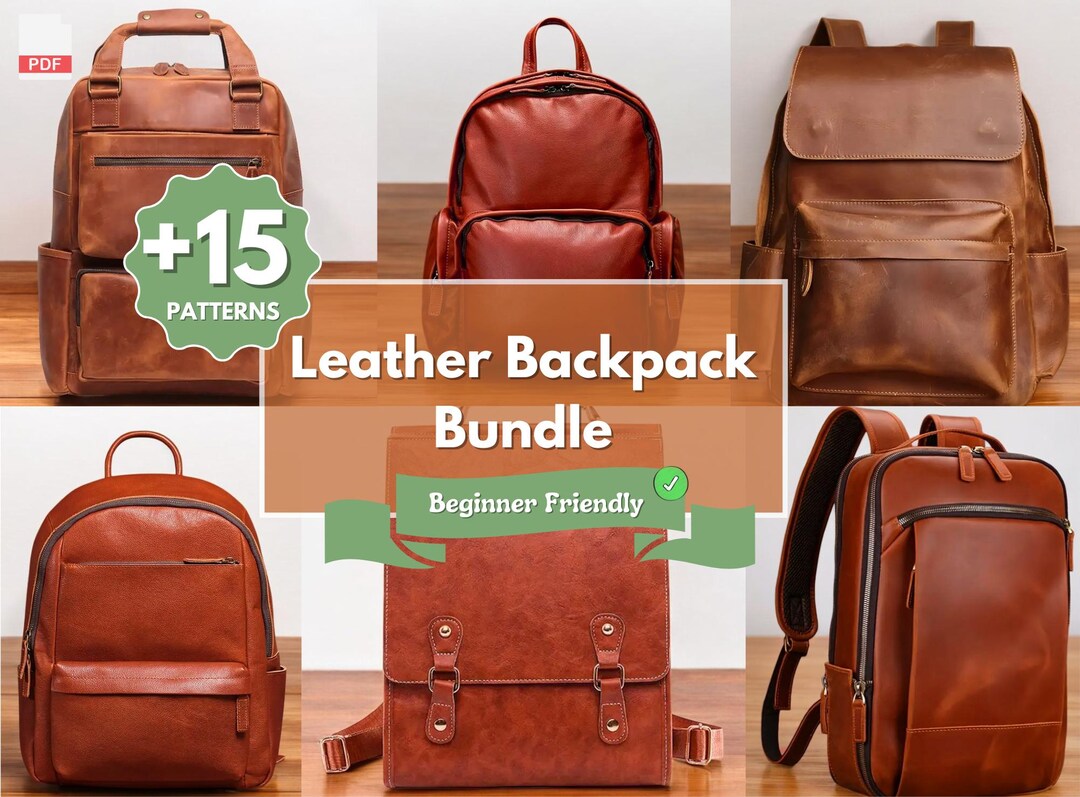 Modello zaino in pelle / Modello in pelle / Modello in pelle PDF / Pacchetto zaino in pelle ...