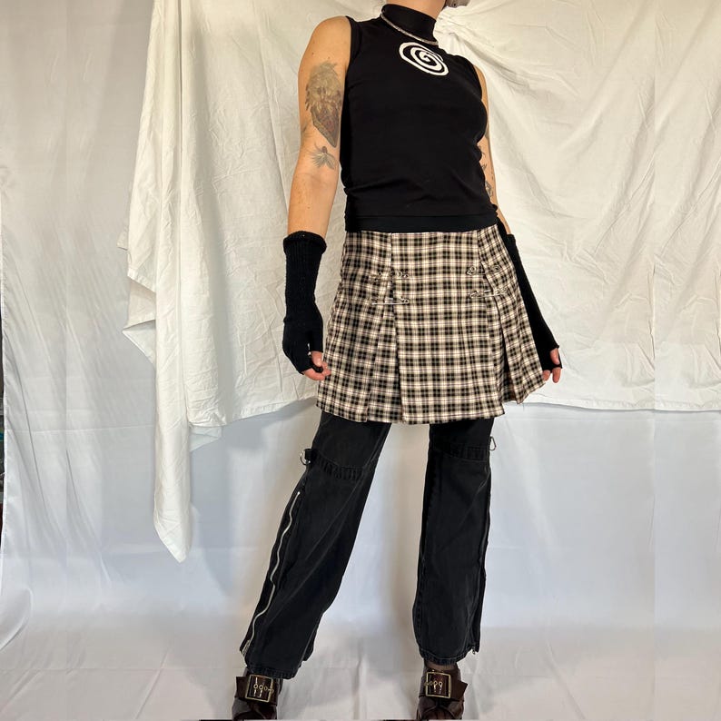 Y2K Lip Service Plaid Safety Pin Mini Skirt – Made in USA - Etsy