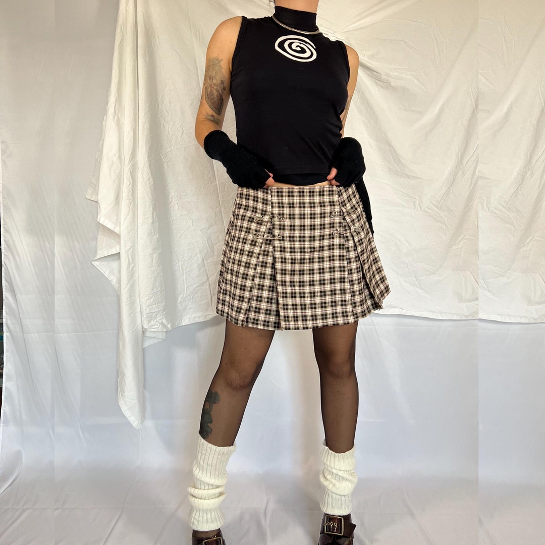 Y2K Lip Service Plaid Safety Pin Mini Skirt – Made in USA - Etsy