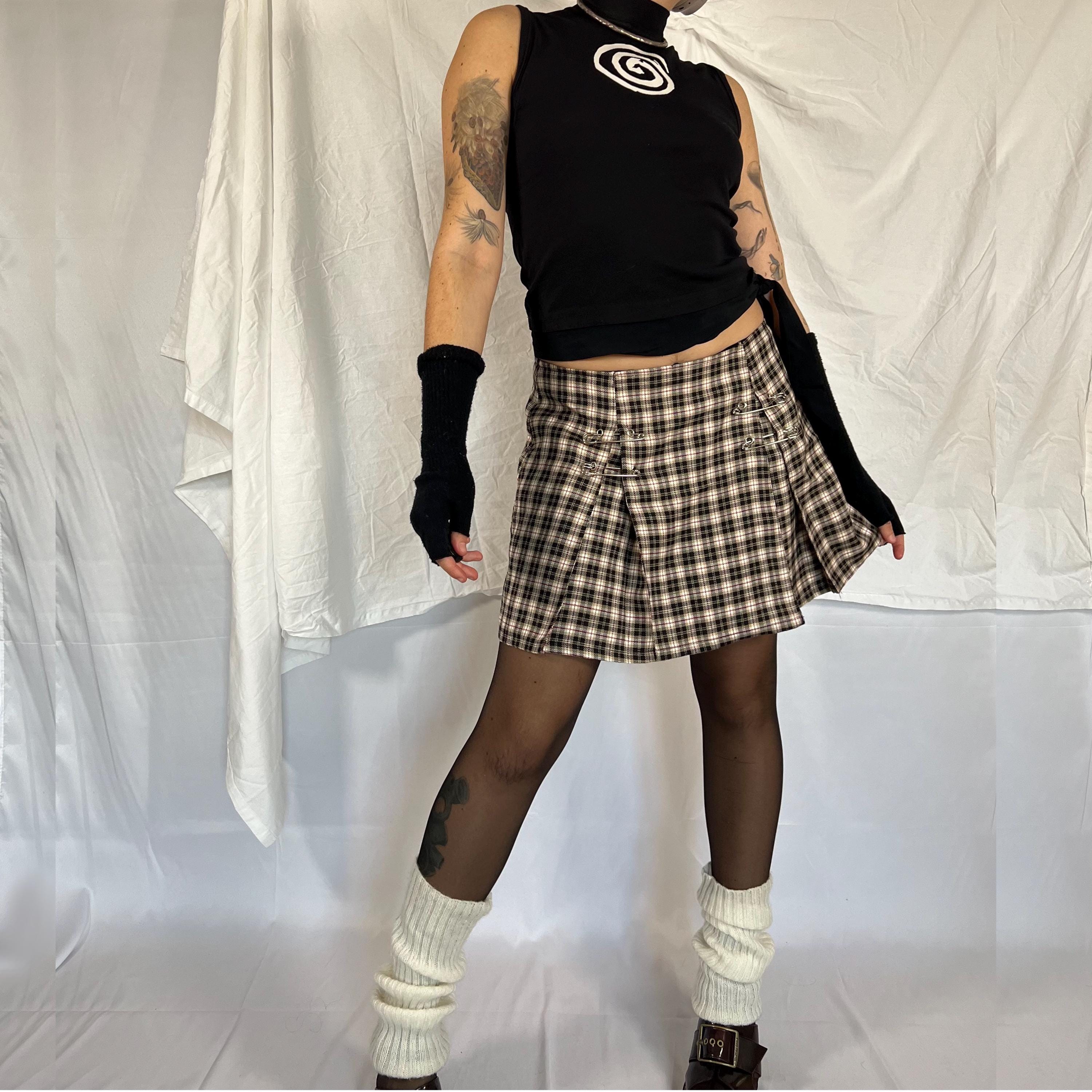 Y2K Lip Service Plaid Safety Pin Mini Skirt – Made in USA - Etsy