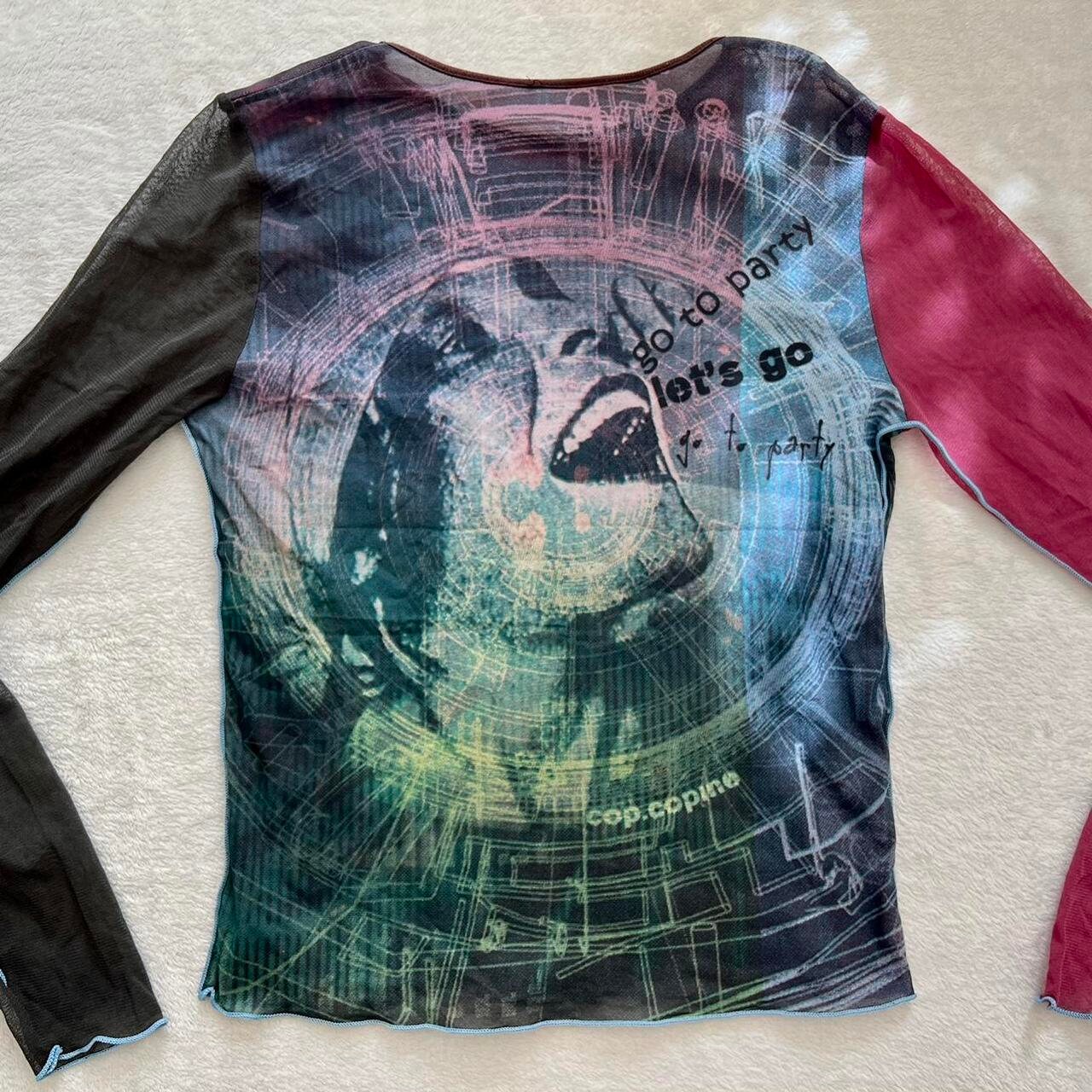 Cop Copine Mesh Top Cyber Y2K Graphic Rave Techwear Long - Etsy