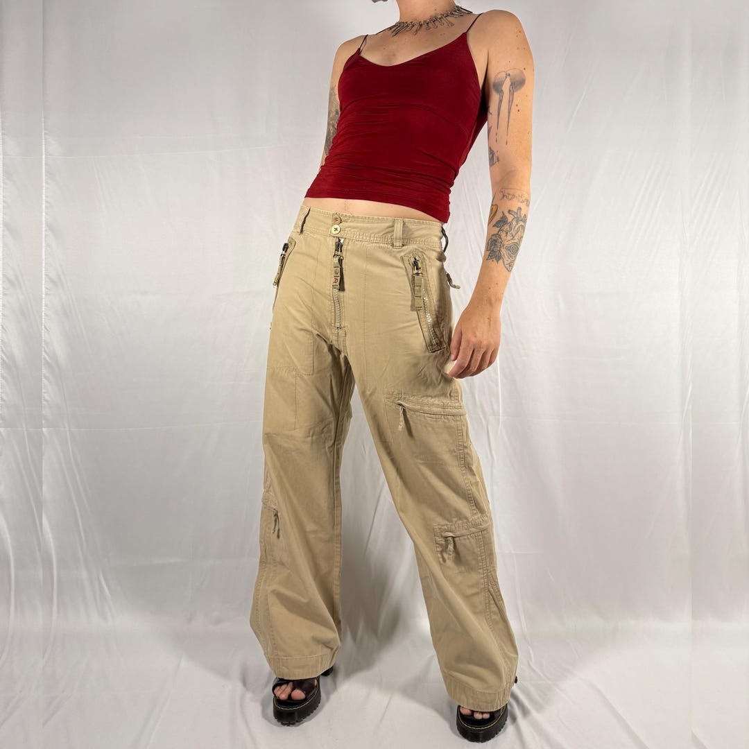Vintage Diesel Cargo Pants Y2K Gorpcore Techwear Utility Low Rise ...