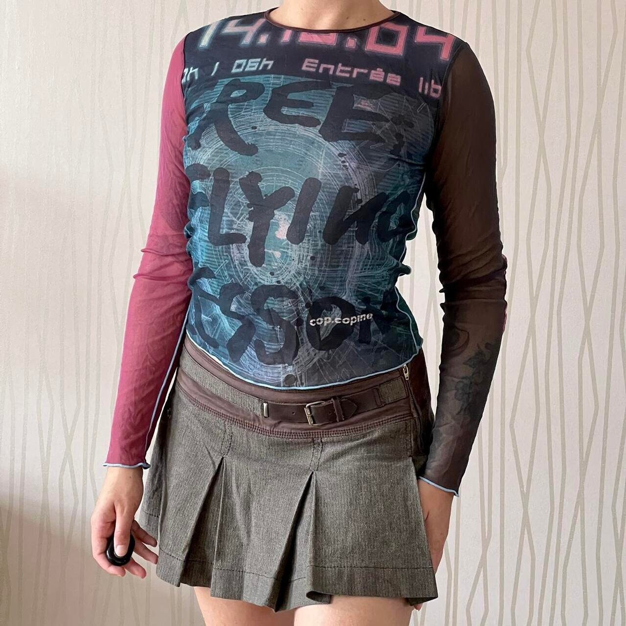 Cop Copine Mesh Top Cyber Y2K Graphic Rave Techwear Long - Etsy