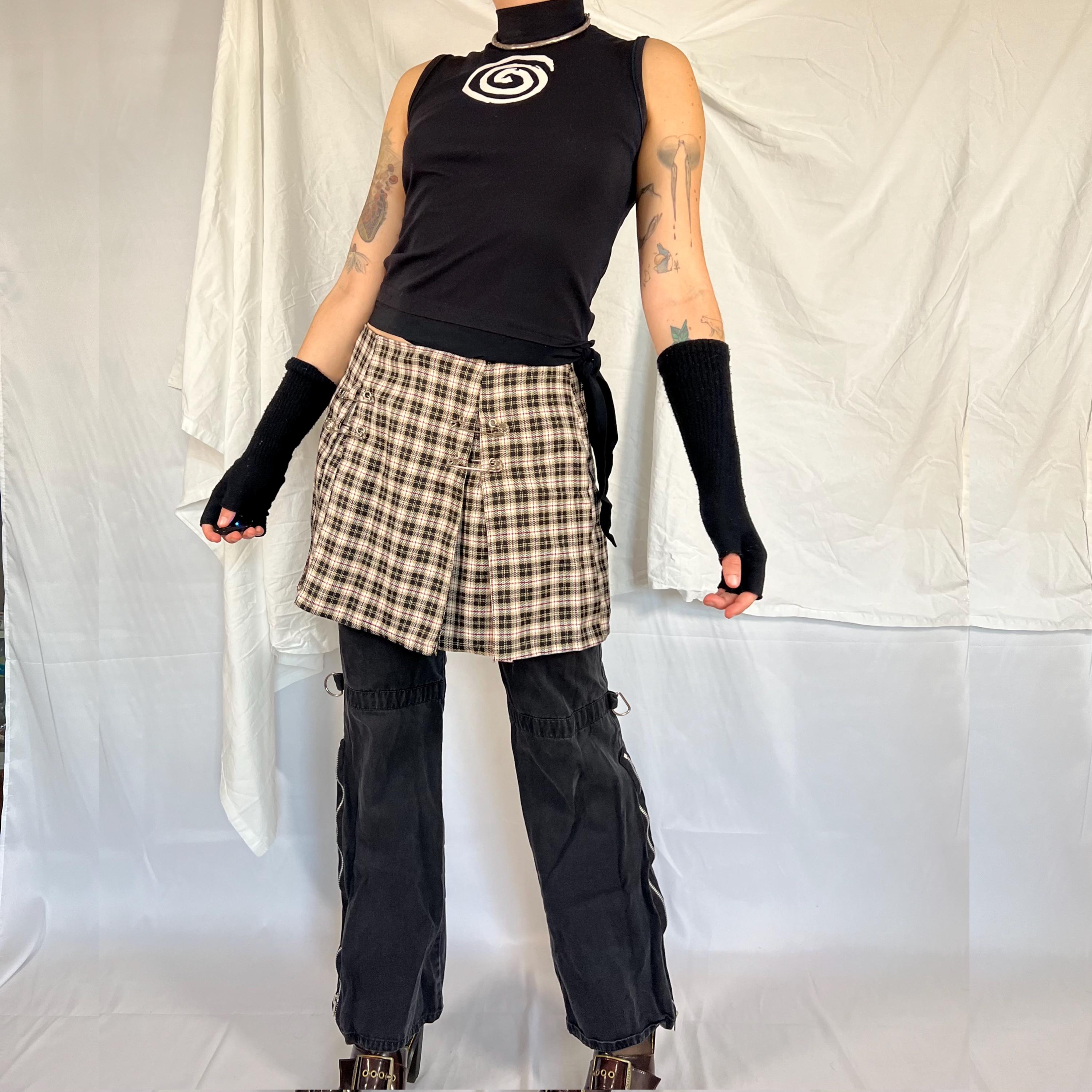 Y2K Lip Service Plaid Safety Pin Mini Skirt – Made in USA - Etsy
