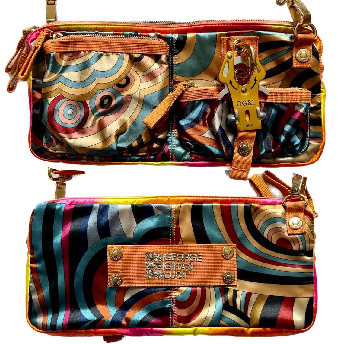George Gina & Lucy Retro Mini Bag Cyber Y2K 70's Psychedelic Cargo ...