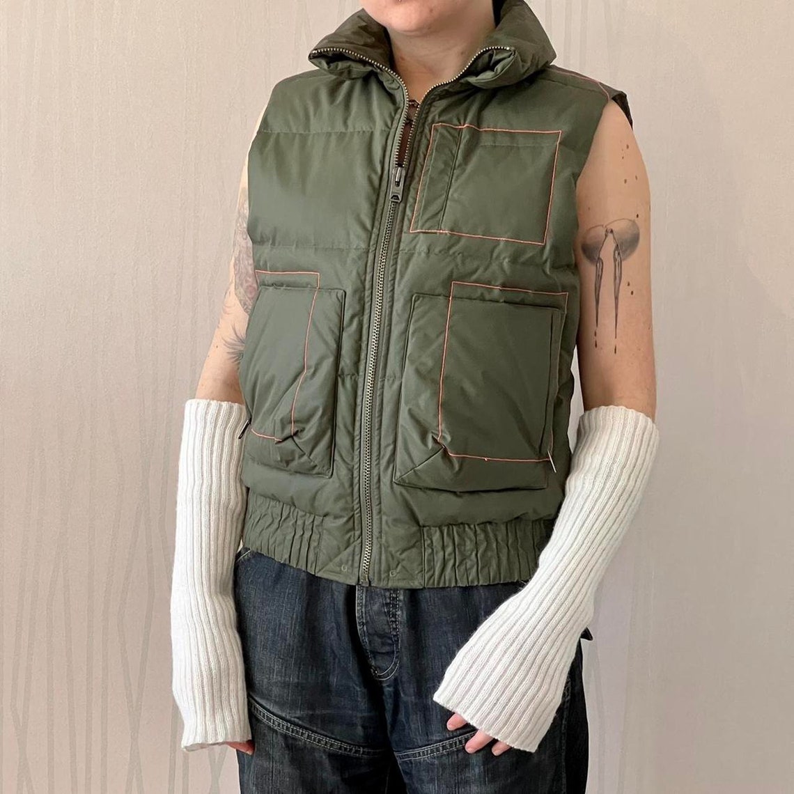 Diesel Gorpcore Utility Techwear Contrast Stitch Down Feather Puffer ...