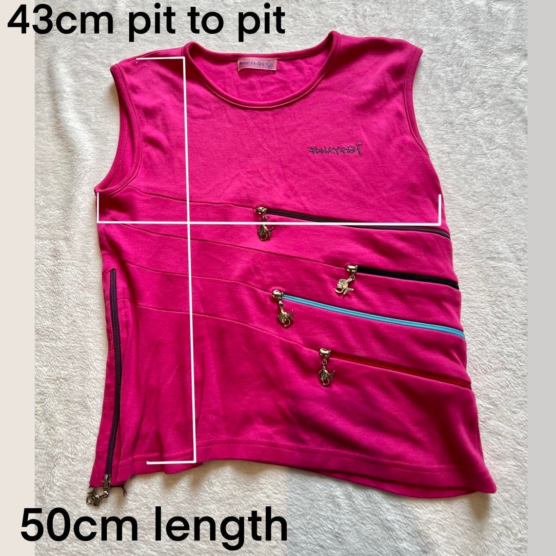 Punkyfish Cut Out Tank Top Y2K Cyber Rave Club Kid Techwear Neon ...