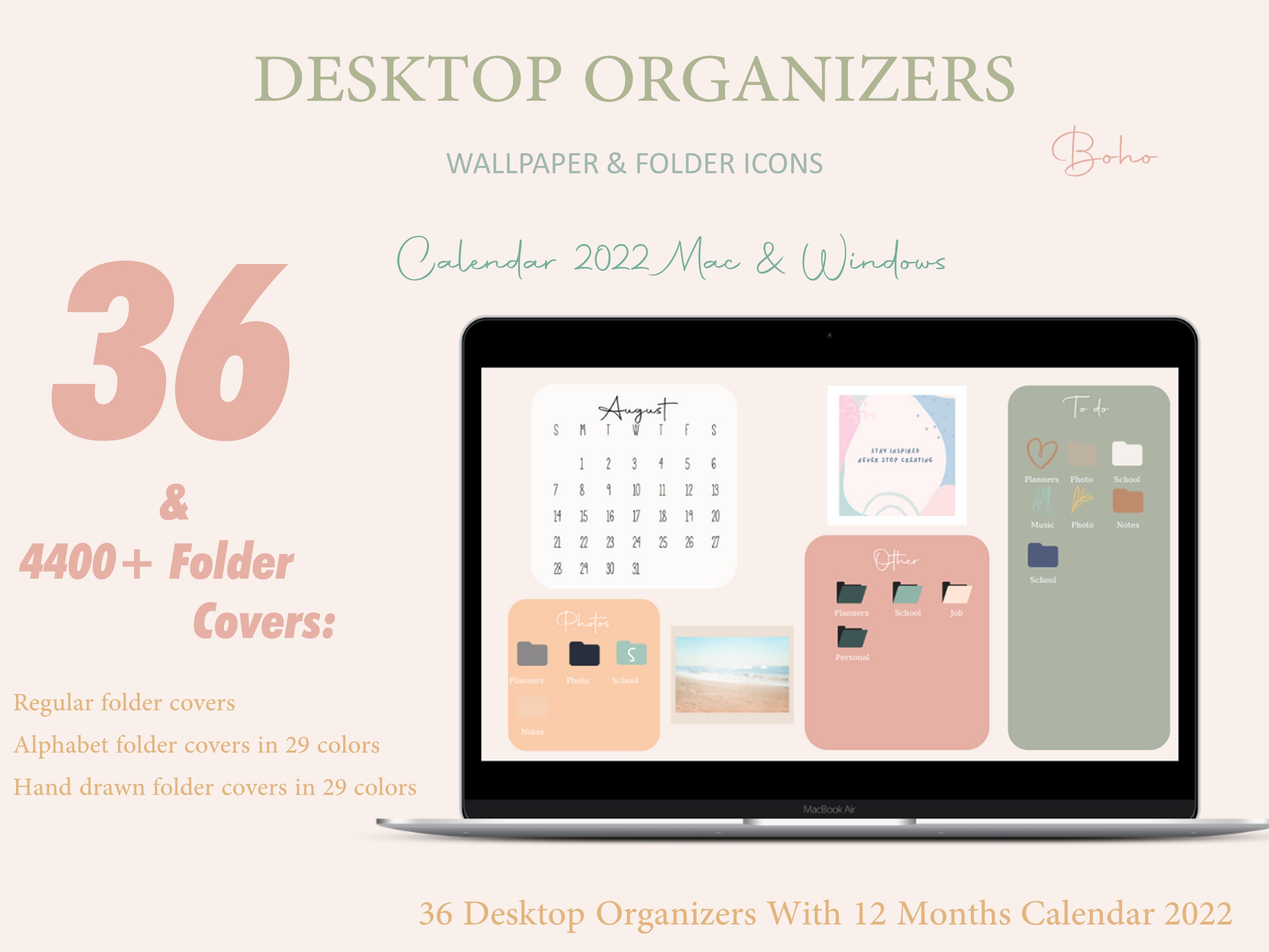 2022 Desktop Organizer Wallpaper Boho Desktop Organizer Wallpaper ...